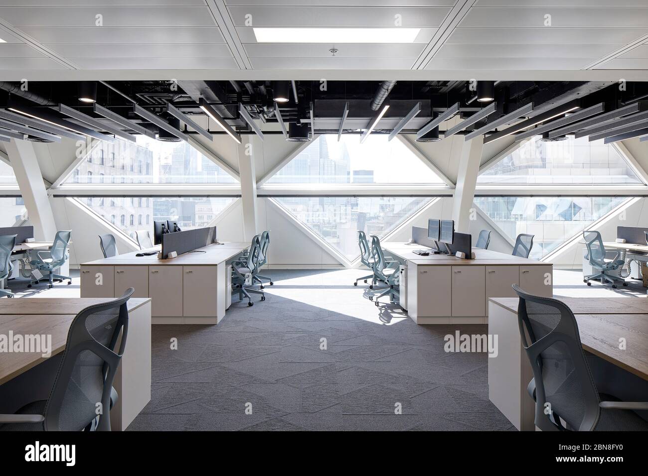 Office interior with smart contemporary design and furniture. London ...