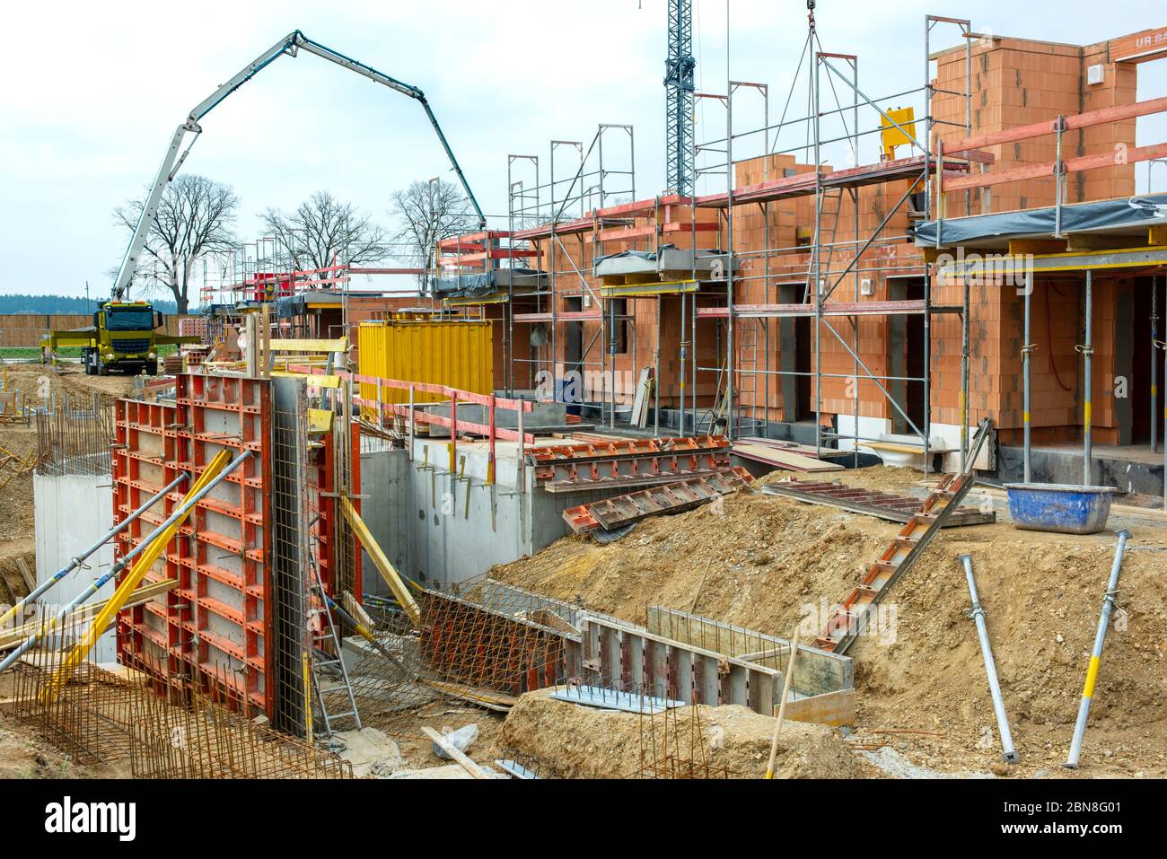 new built house in construction Stock Photo - Alamy