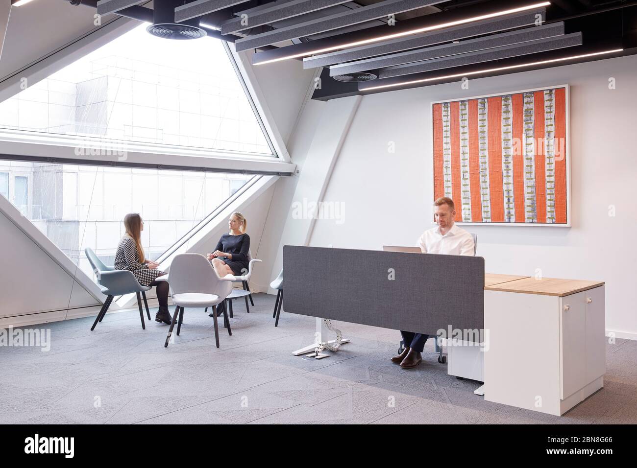 Office interior with smart contemporary design and furniture. London ...