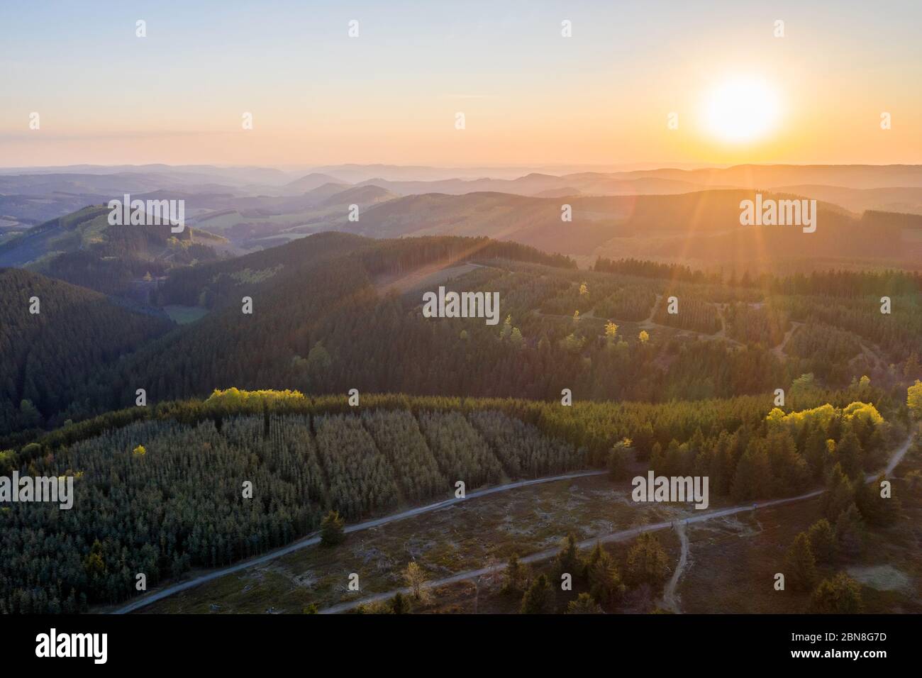 evening forest landscape from above Stock Photo - Alamy