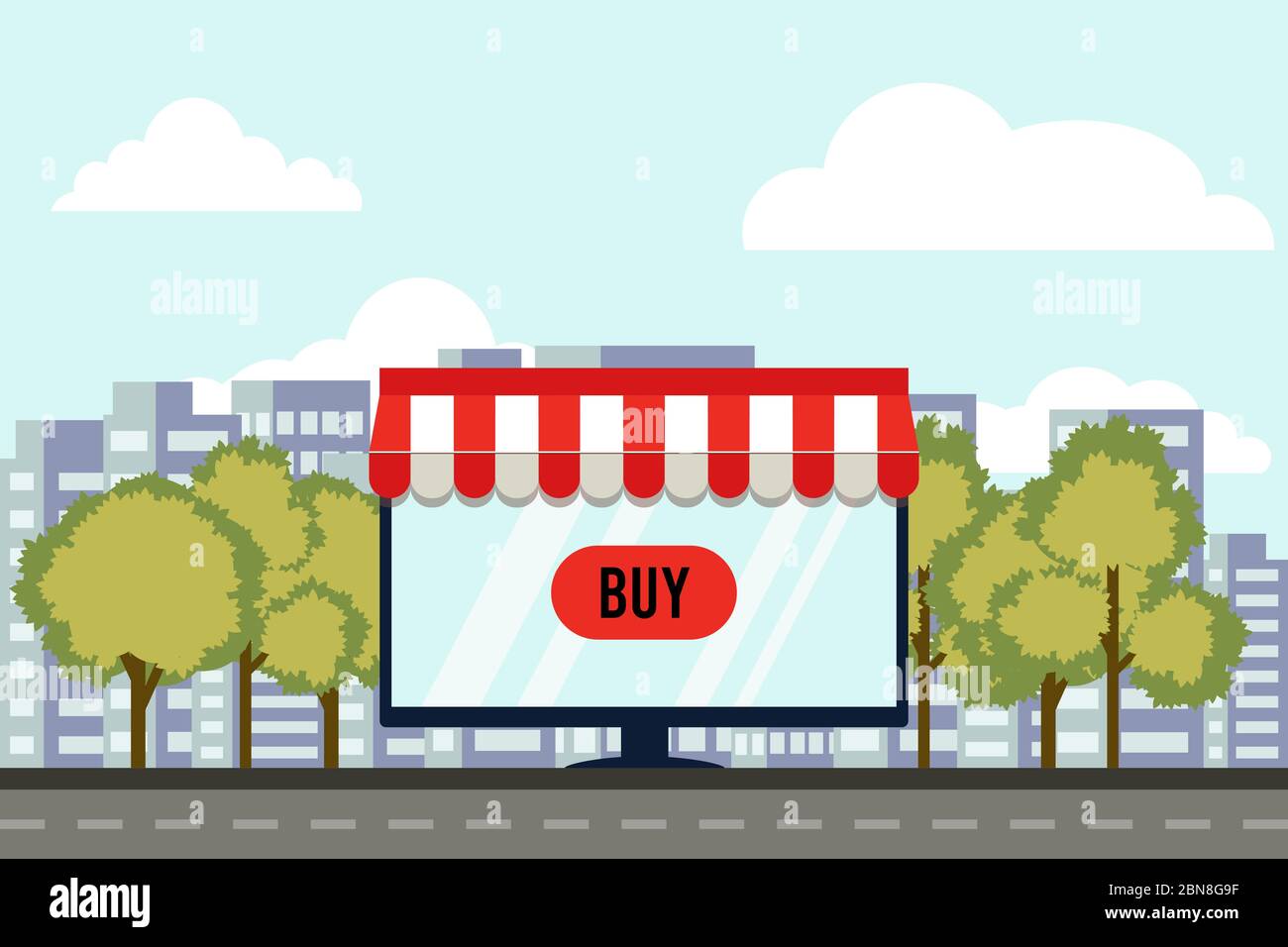 Modern buying online. Technology background. Store, vector illustration ...