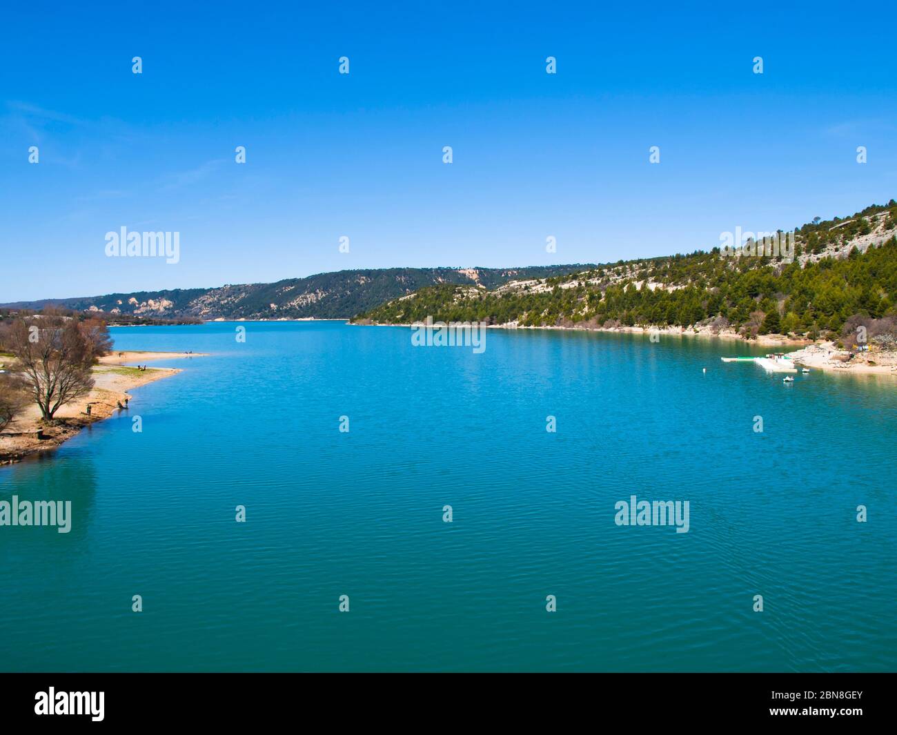 Lac de Sainte-Croix lake and the Verdon Gorge (Gorges du Verdon), Cote ...