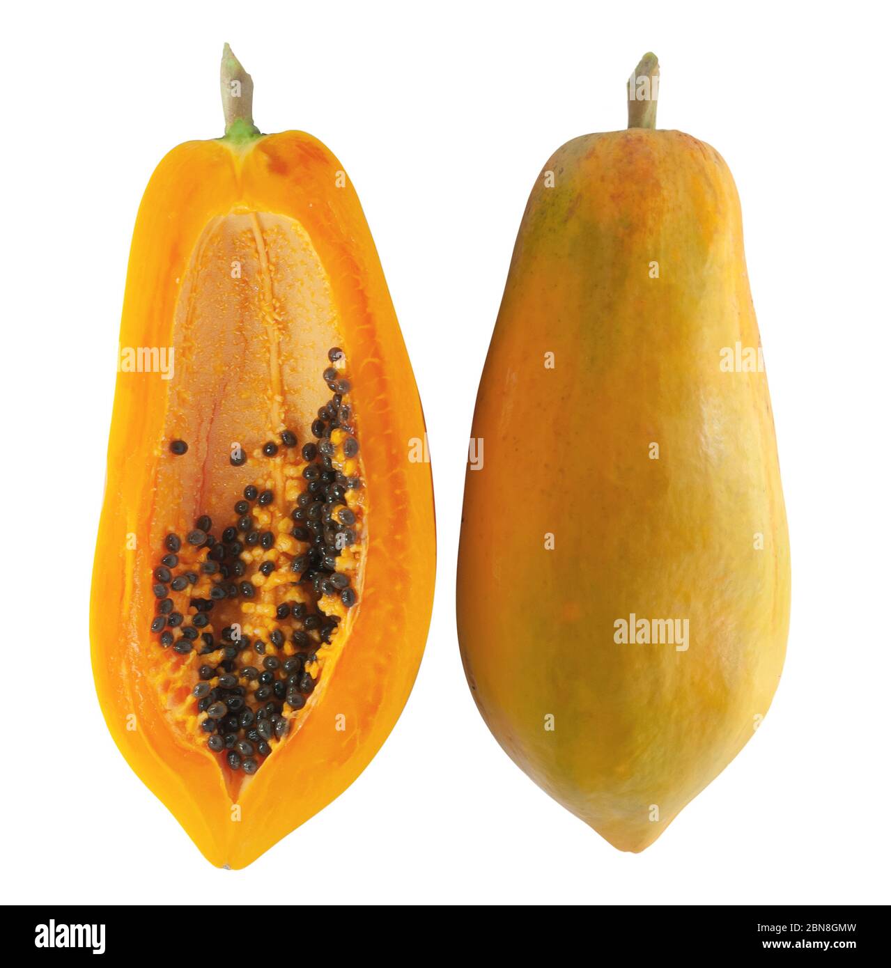 Papaya fruit isolated on white background Stock Photo - Alamy
