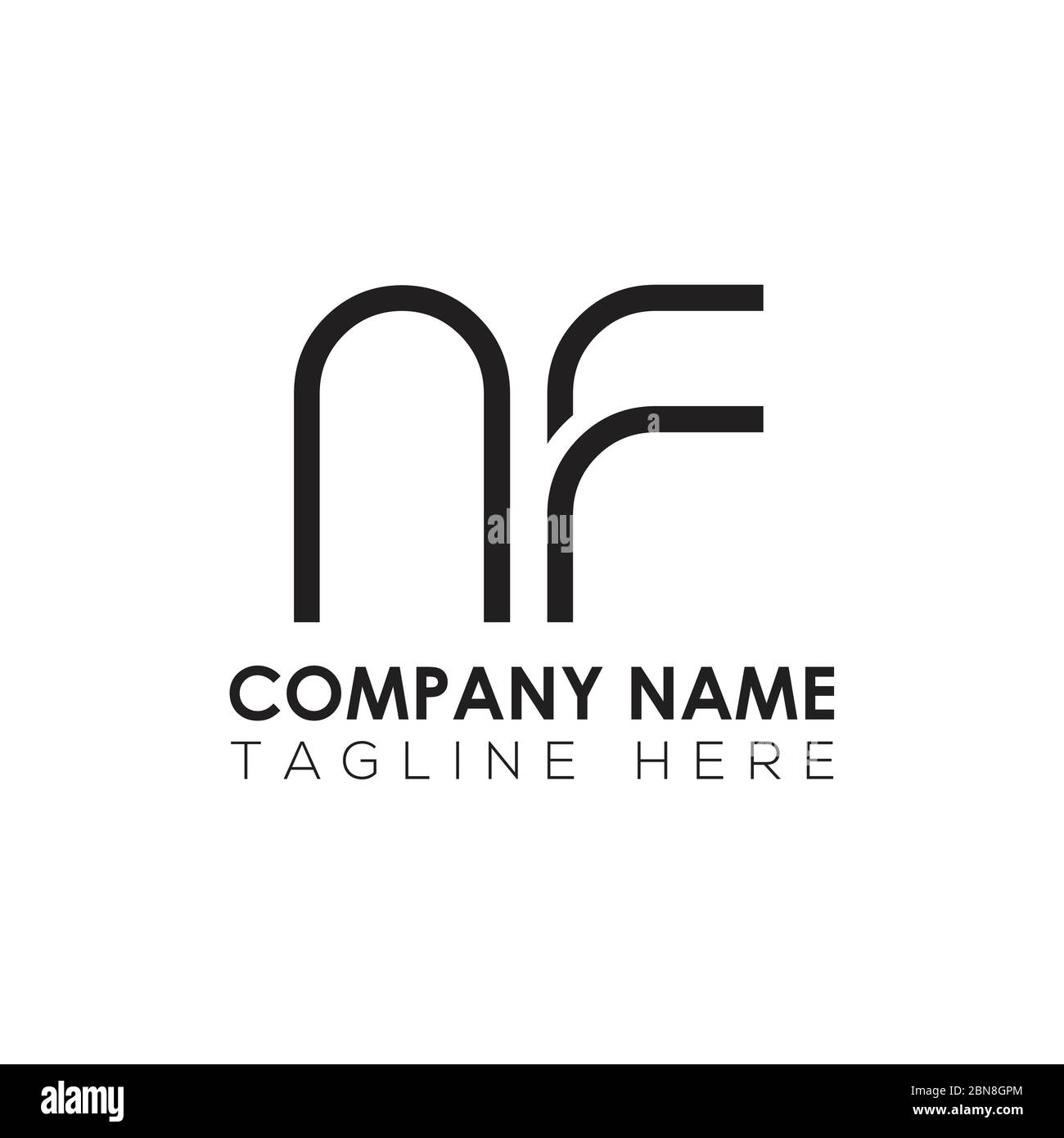 Initial Letter NF Logo Design Vector Template. Creative Abstract NF ...