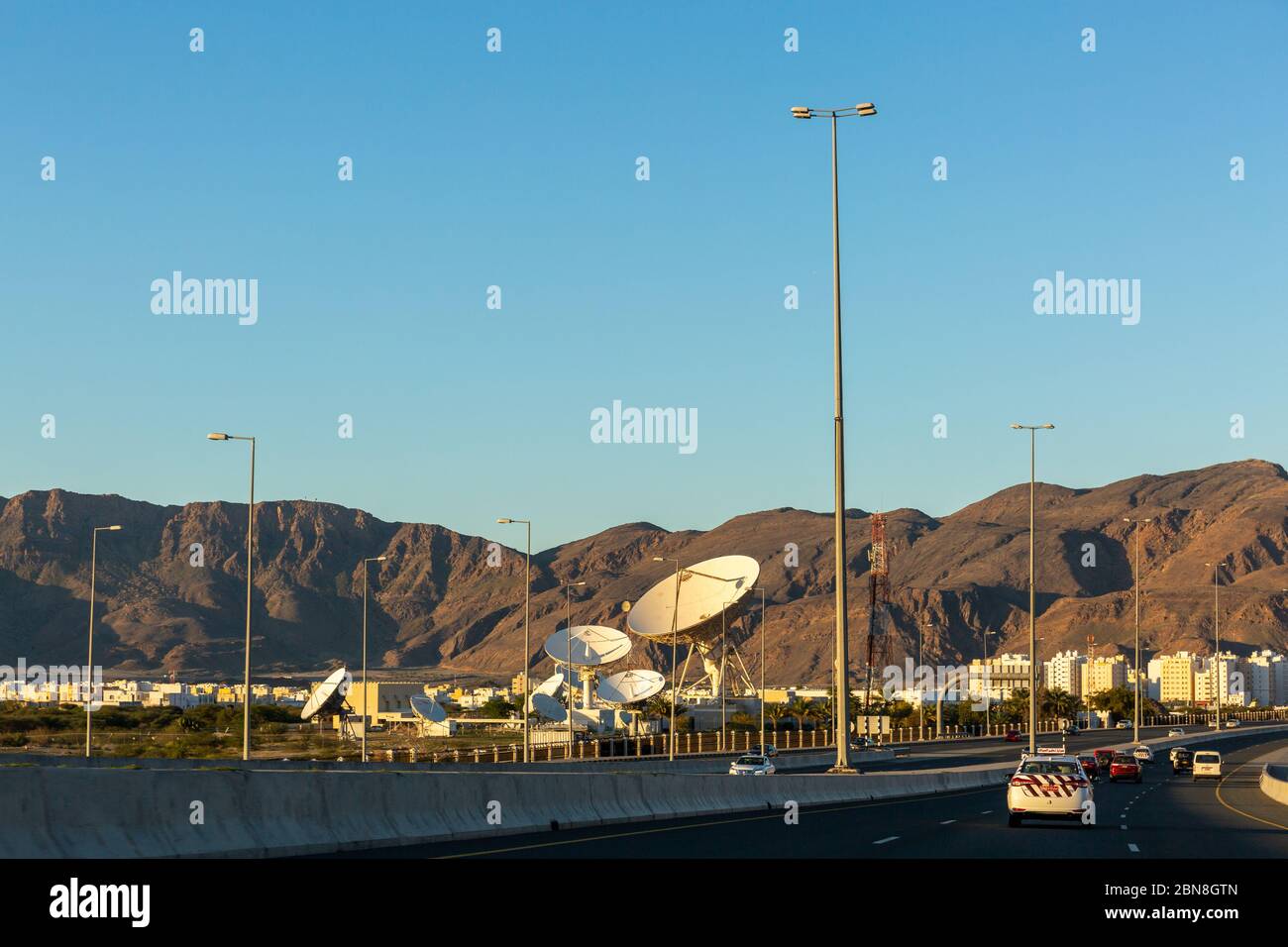 Satellite dishes in Muscat Stock Photo - Alamy