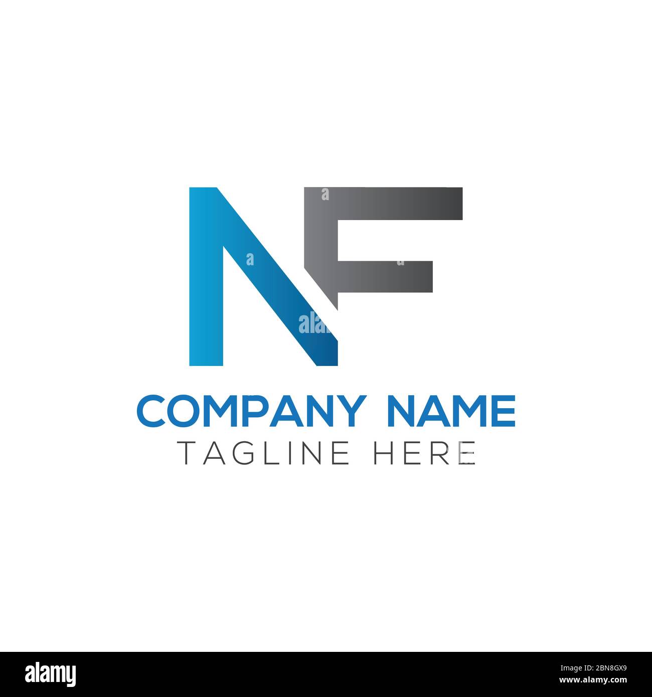 Initial Letter NF Logo Design Vector Template. Creative Abstract NF ...