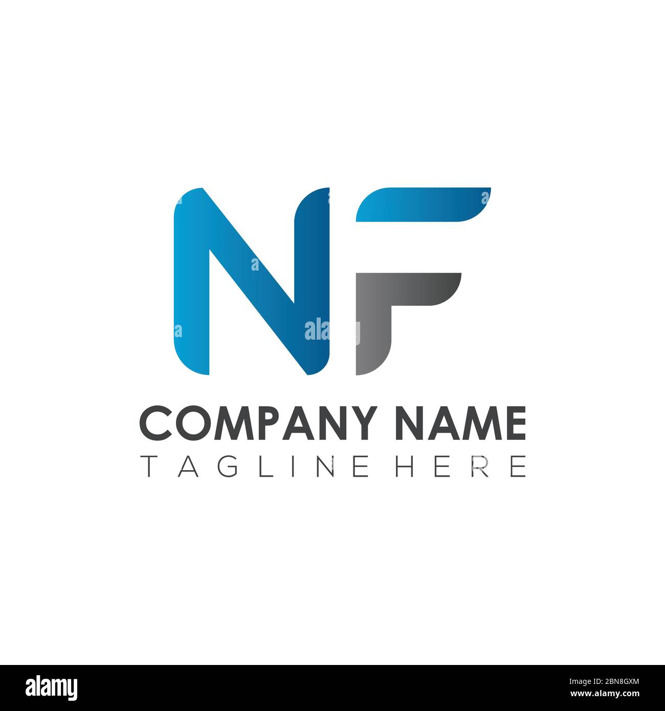 Initial Letter NF Logo Design Vector Template. Creative Abstract NF ...