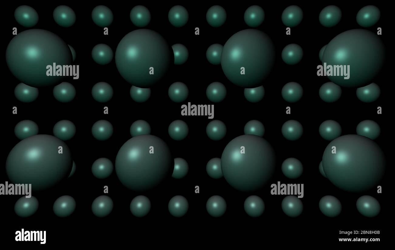 3D illustration round particles background texture on black screen ...