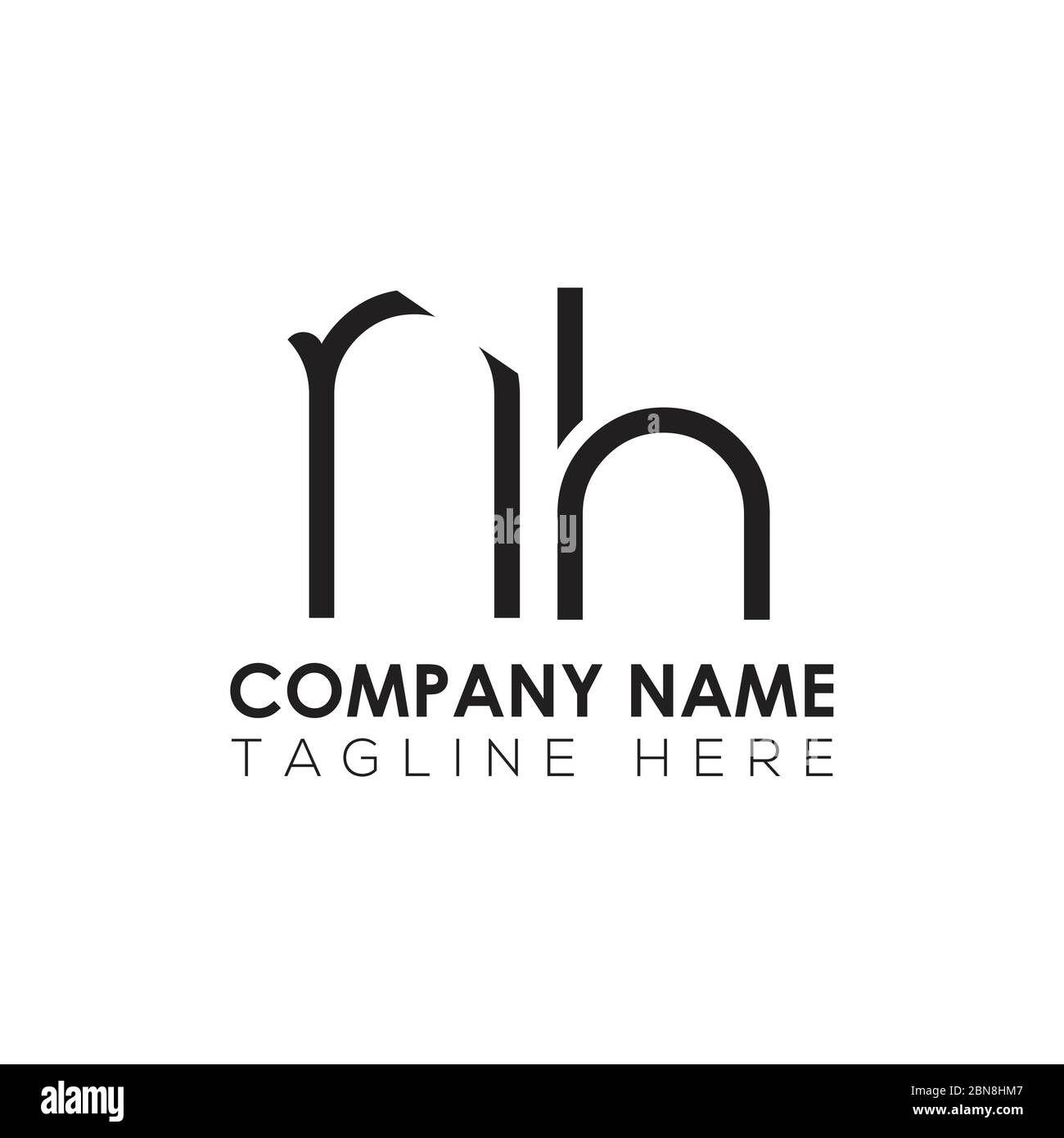 Initial Letter NH Logo Design Vector Template. Creative Abstract NH Letter Logo Design Stock ...