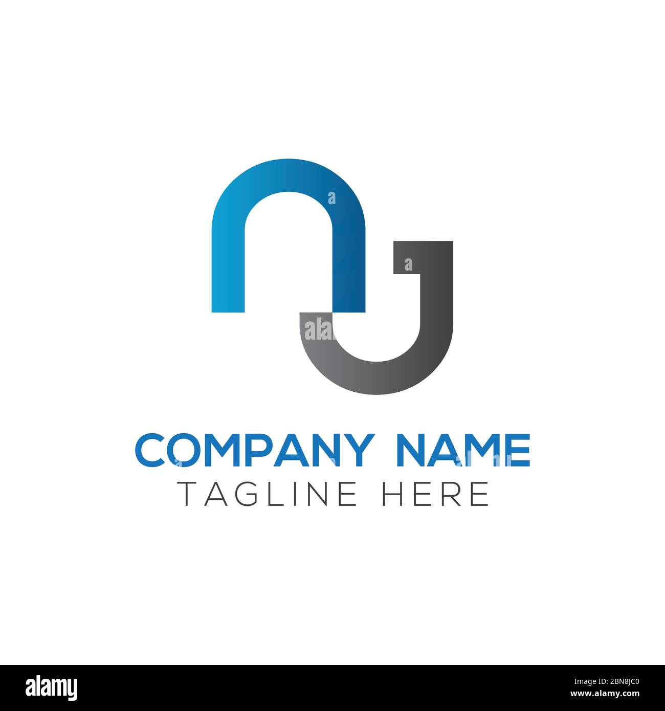 Initial Letter NJ Logo Design Vector Template. Creative Abstract NJ ...