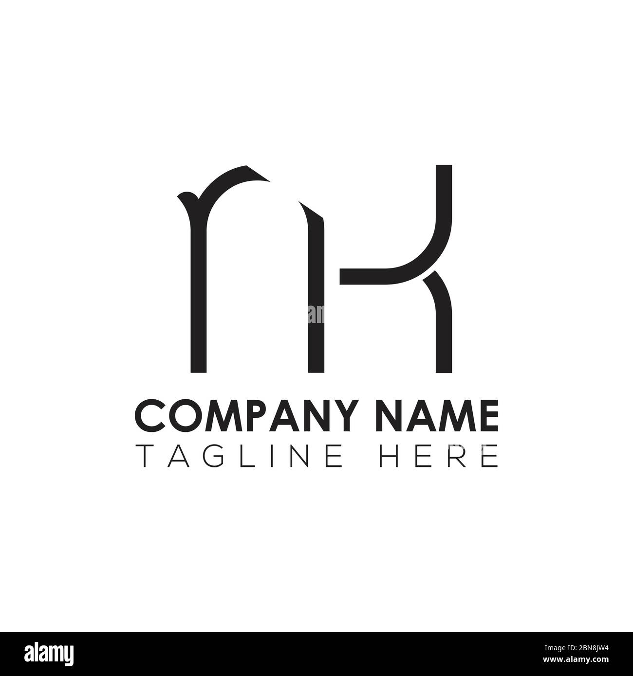 Initial Letter NK Logo Design Vector Template. Creative Abstract NK Letter Logo Design Stock ...