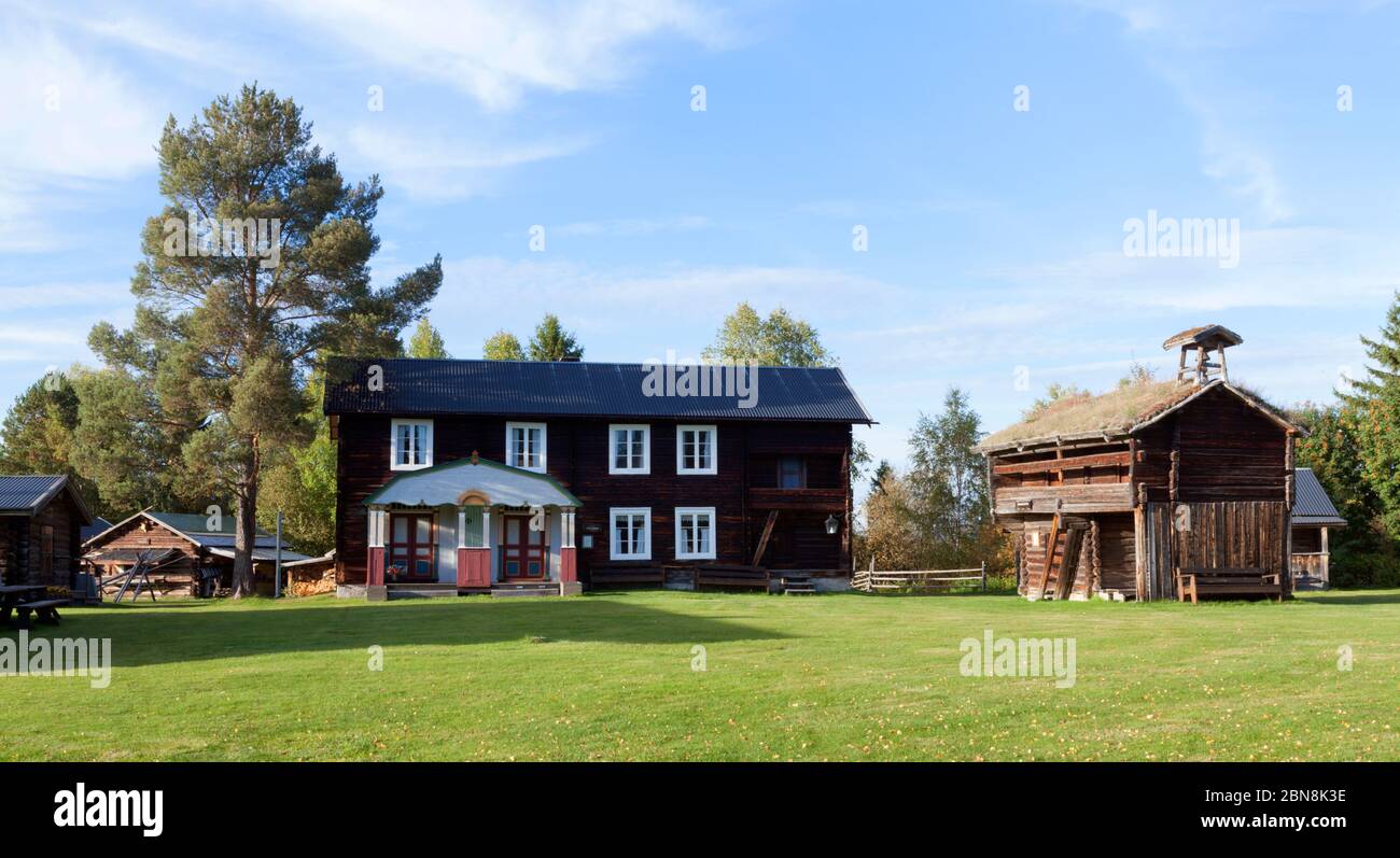 HEDE, SWEDEN ON SEPTEMBER 08, 2013. View of old wooden buildings at a ...