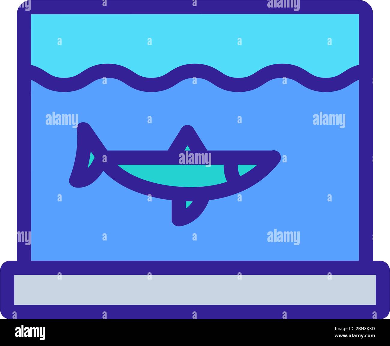 cooked fish steak on dish icon vector outline illustration Stock Vector ...