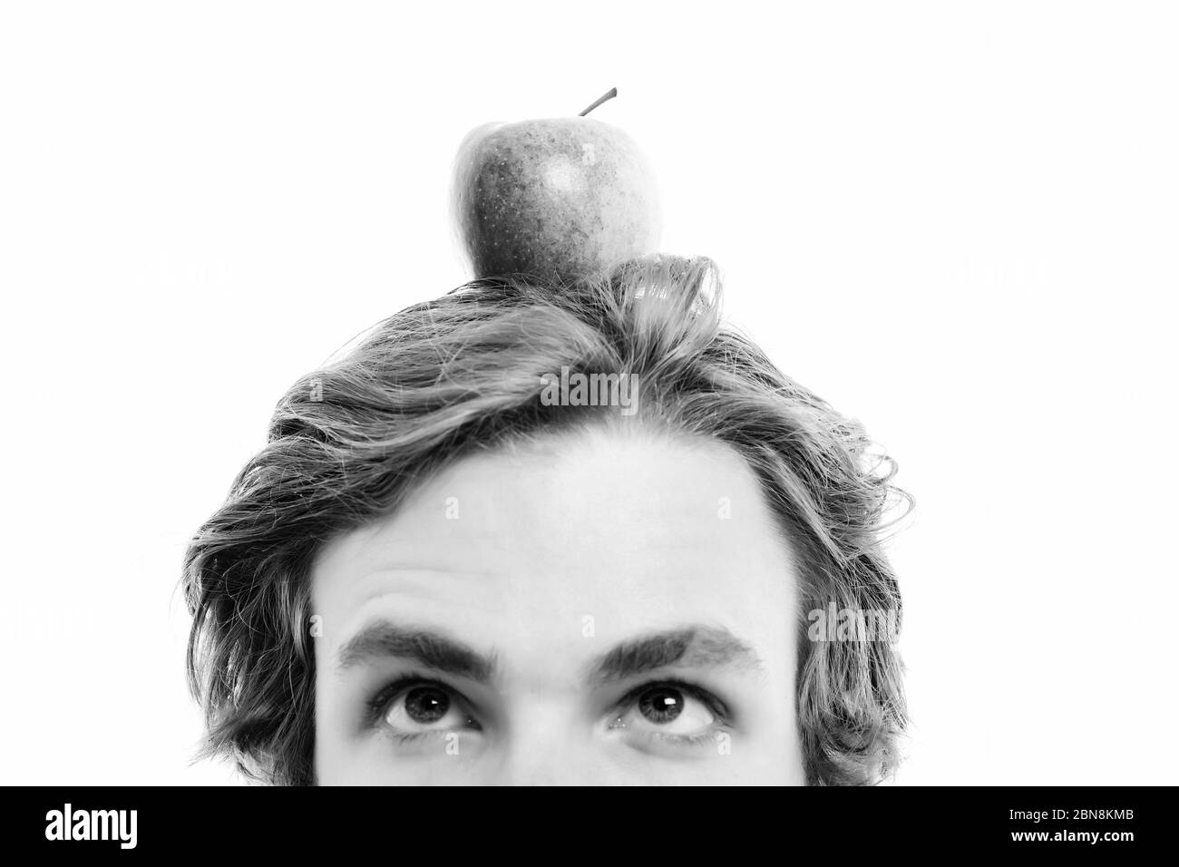 Looking red apple Black and White Stock Photos & Images - Alamy