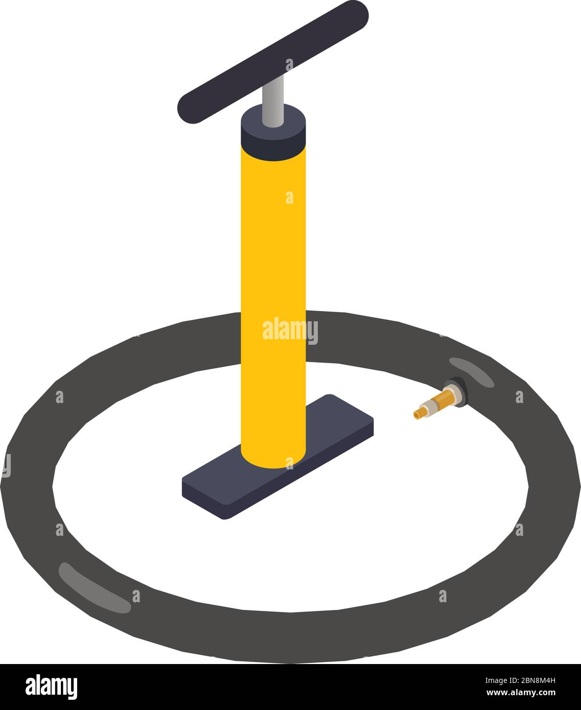 Yellow bicycle air pump icon hi-res stock photography and images - Alamy