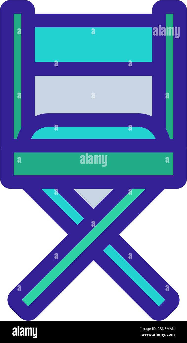 wooden folding chair front view icon vector outline illustration Stock ...