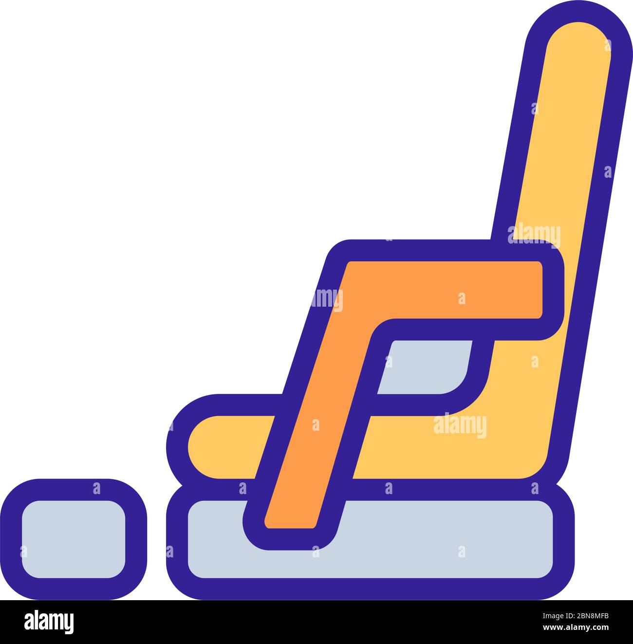 luxury lounge chair with footrest icon vector outline illustration ...