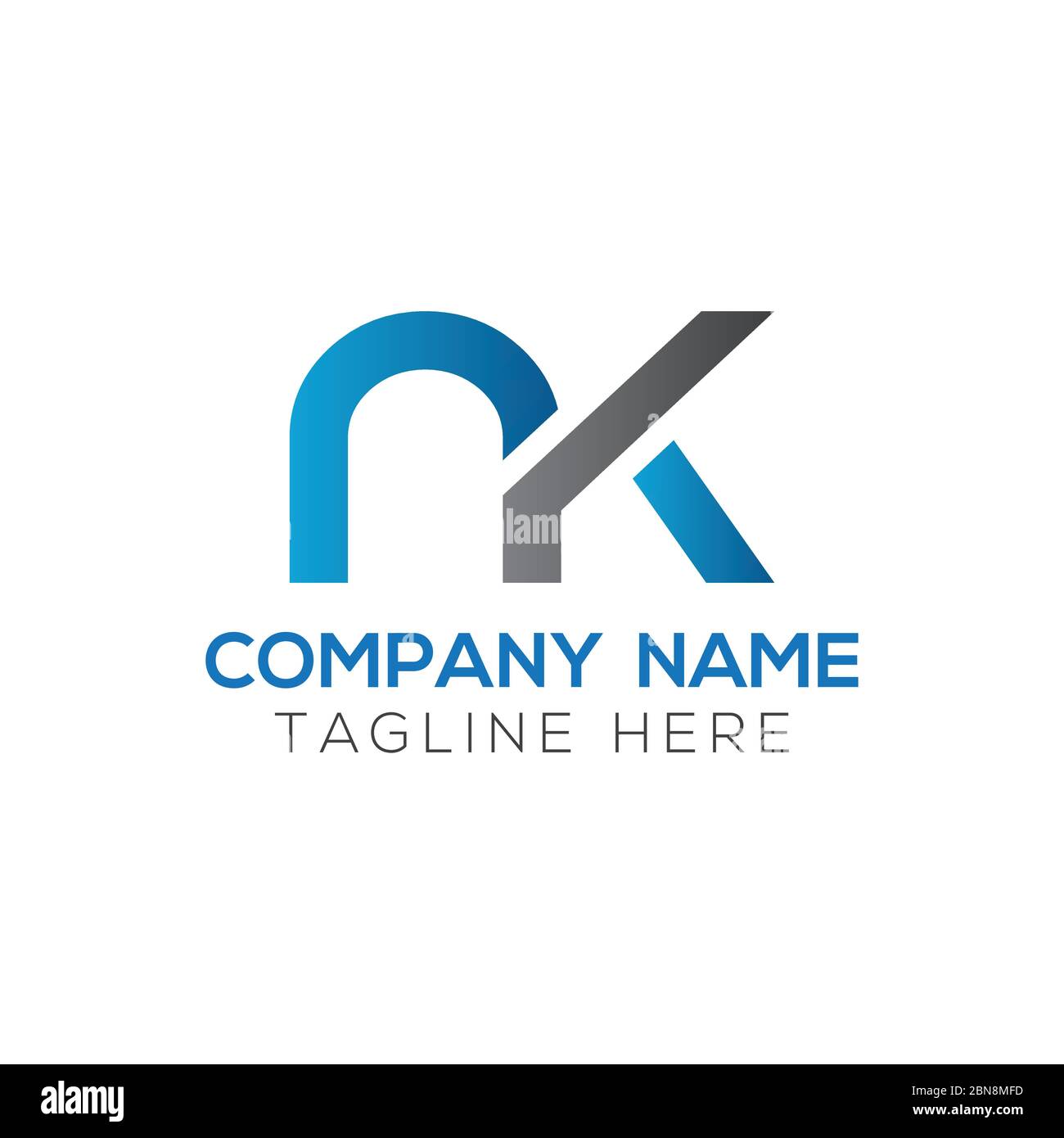 Initial Letter NK Logo Design Vector Template. Creative Abstract NK Letter Logo Design Stock ...