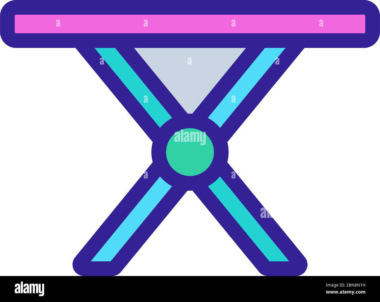 double folding table with mount icon vector outline illustration Stock ...