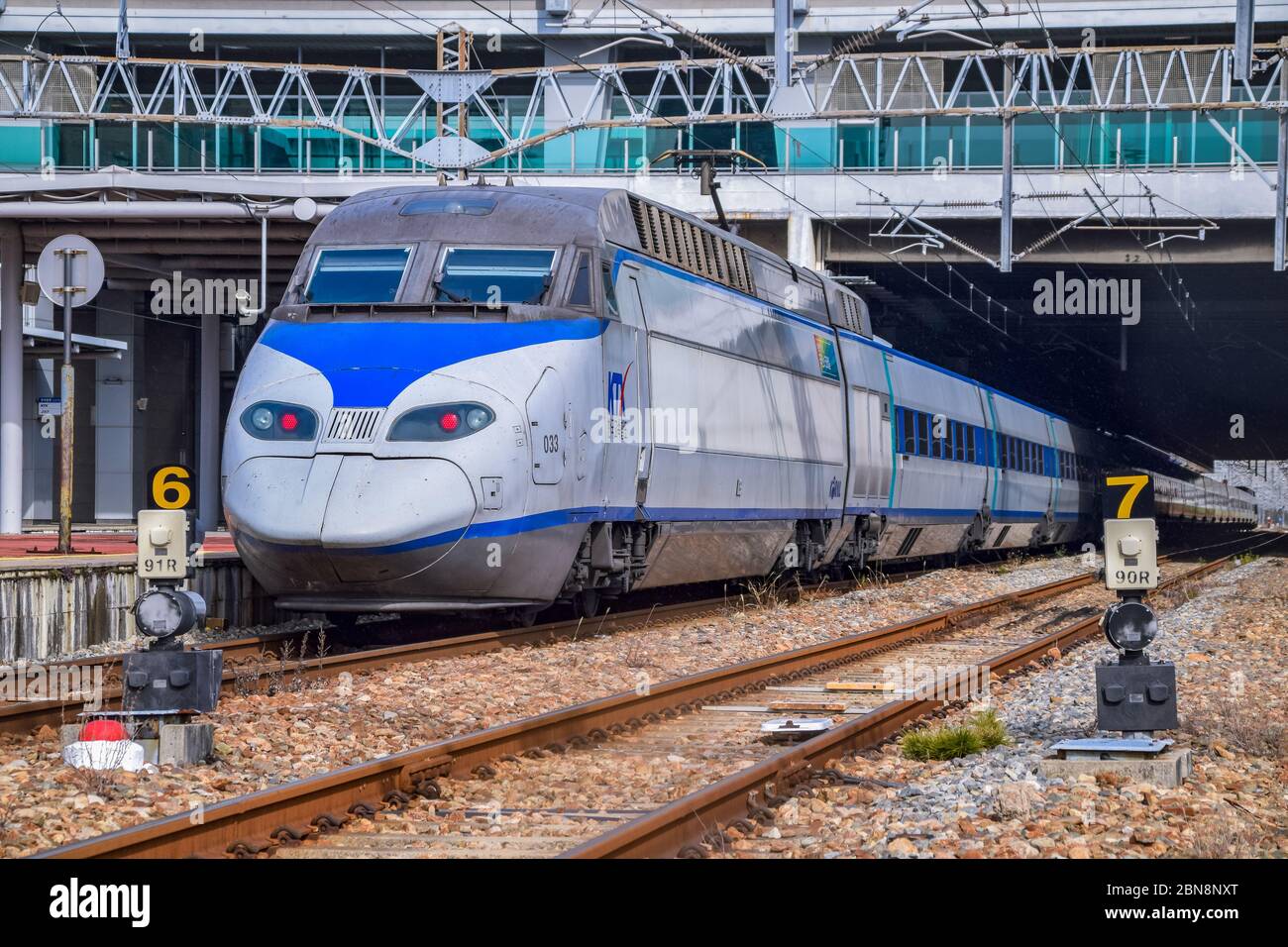Busan,South Korea 1/18/2020 Korail Korea High Speed Rail KTX Trains in ...