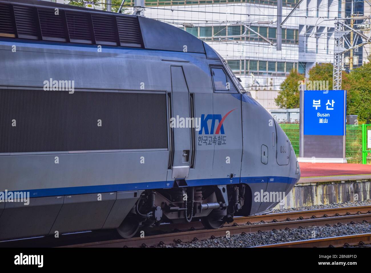 Busan,South Korea 1/18/2020 Korail Korea High Speed Rail KTX Trains in Busan Railway Station ...