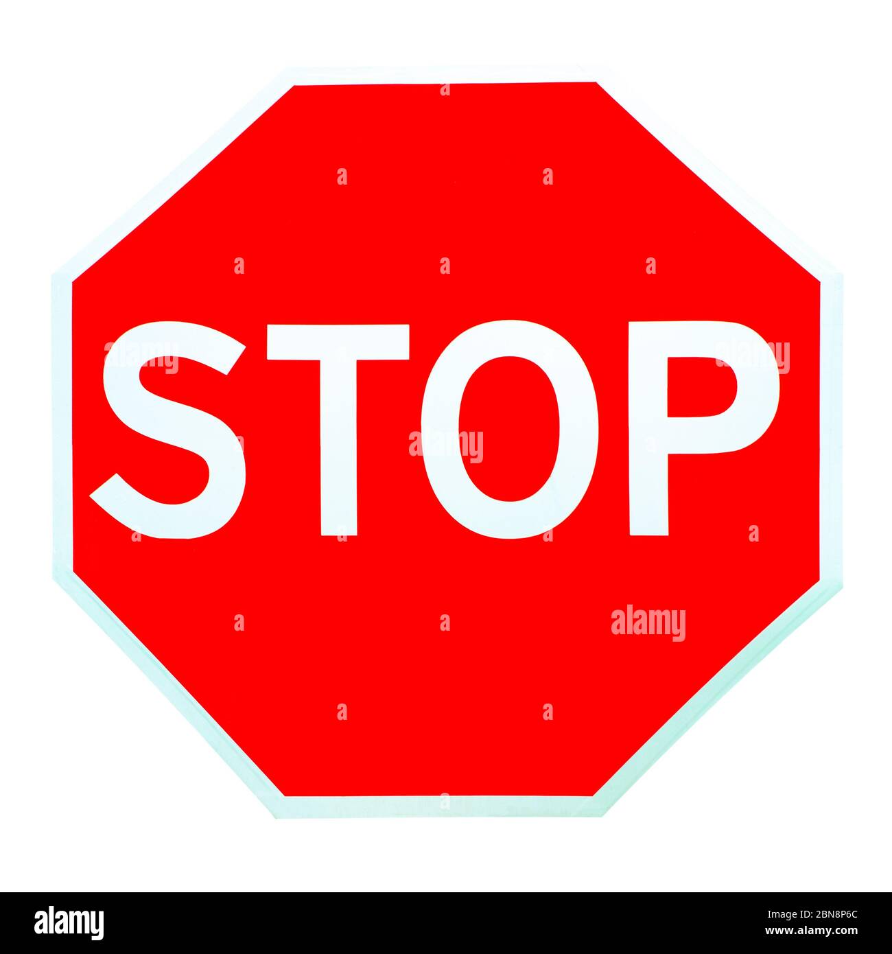 Red Stop Sign isolated on white background Stock Photo - Alamy