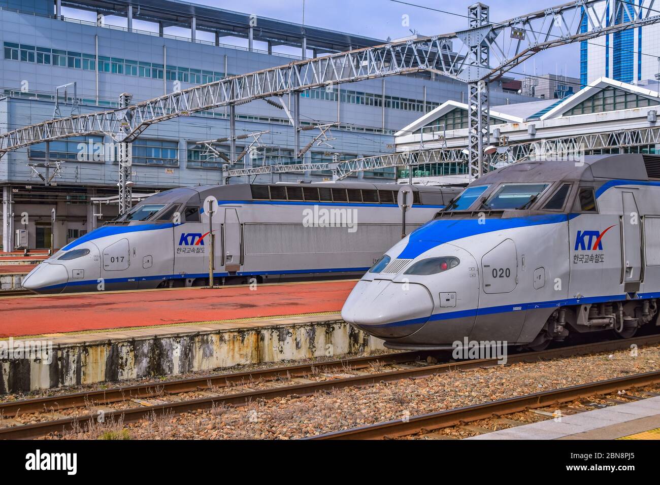 Busan,South Korea 1/18/2020 Korail Korea High Speed Rail KTX Trains in ...