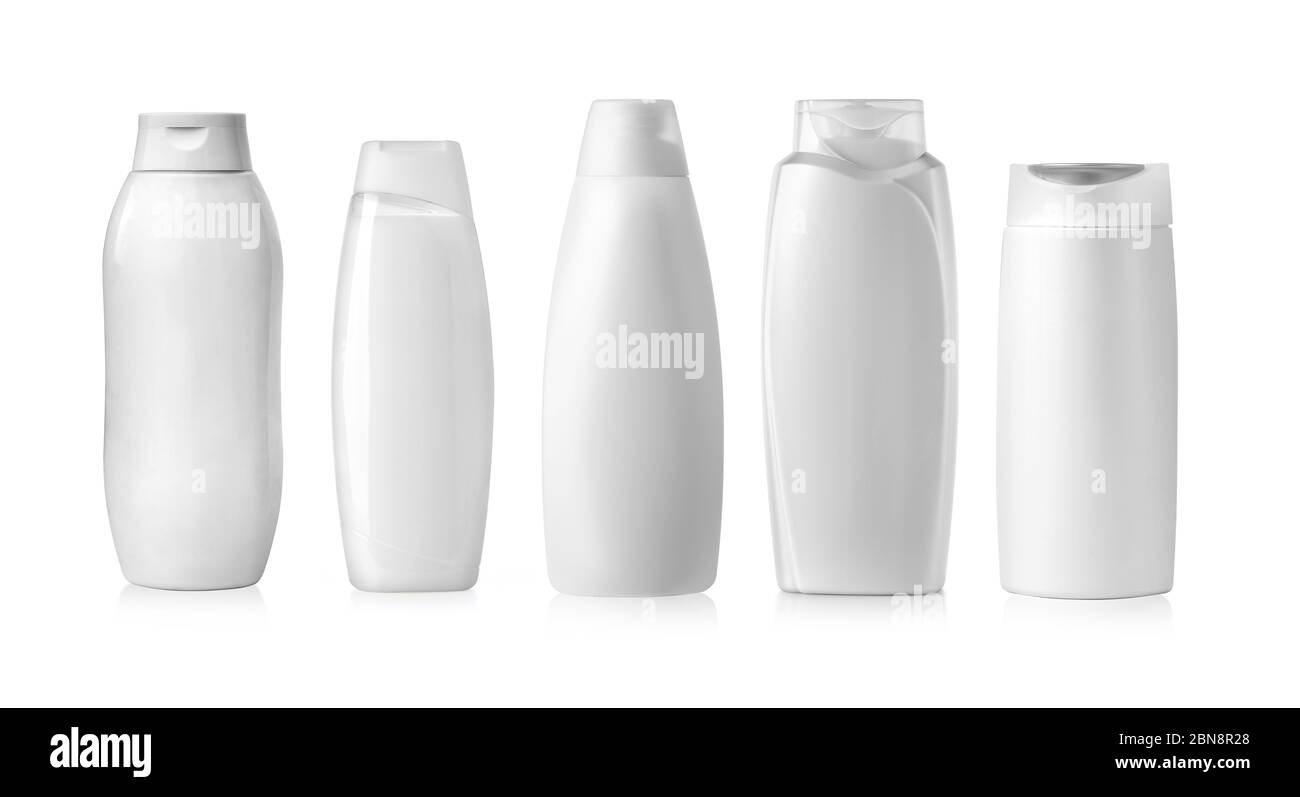 Plastic Shampoo Bottles With Flip-Top Lid. MockUp Template For Your ...