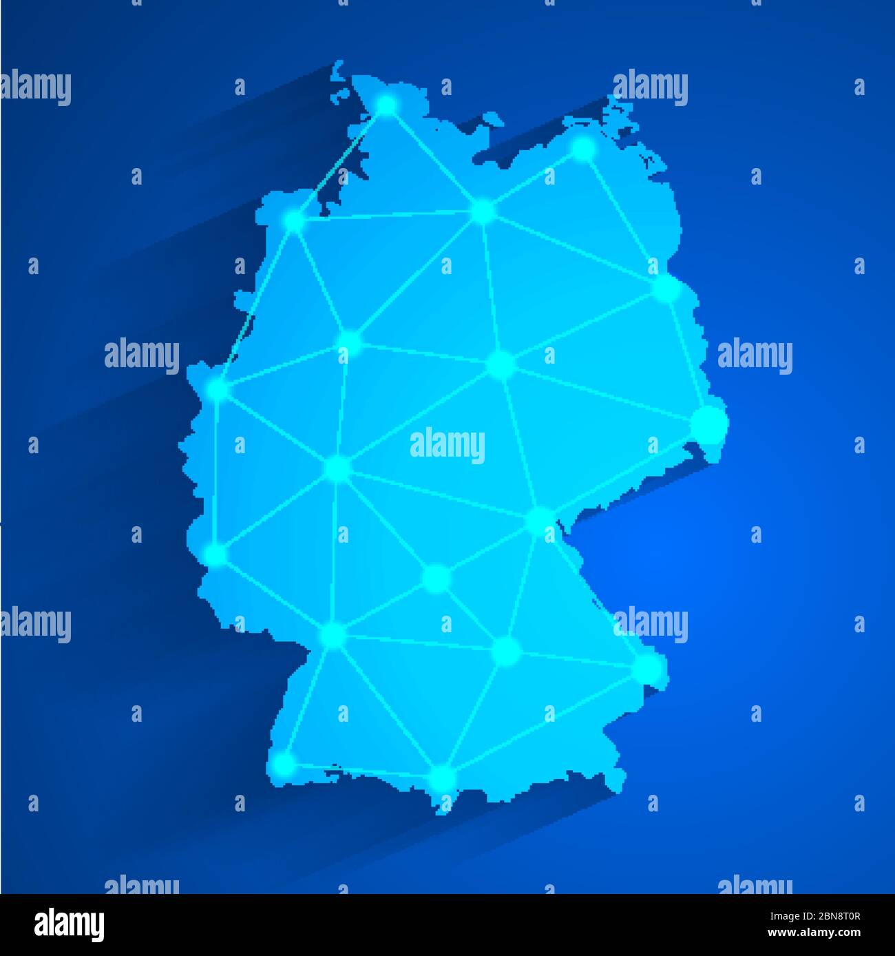 Simple blue Germany map technology background, vector, illustration ...