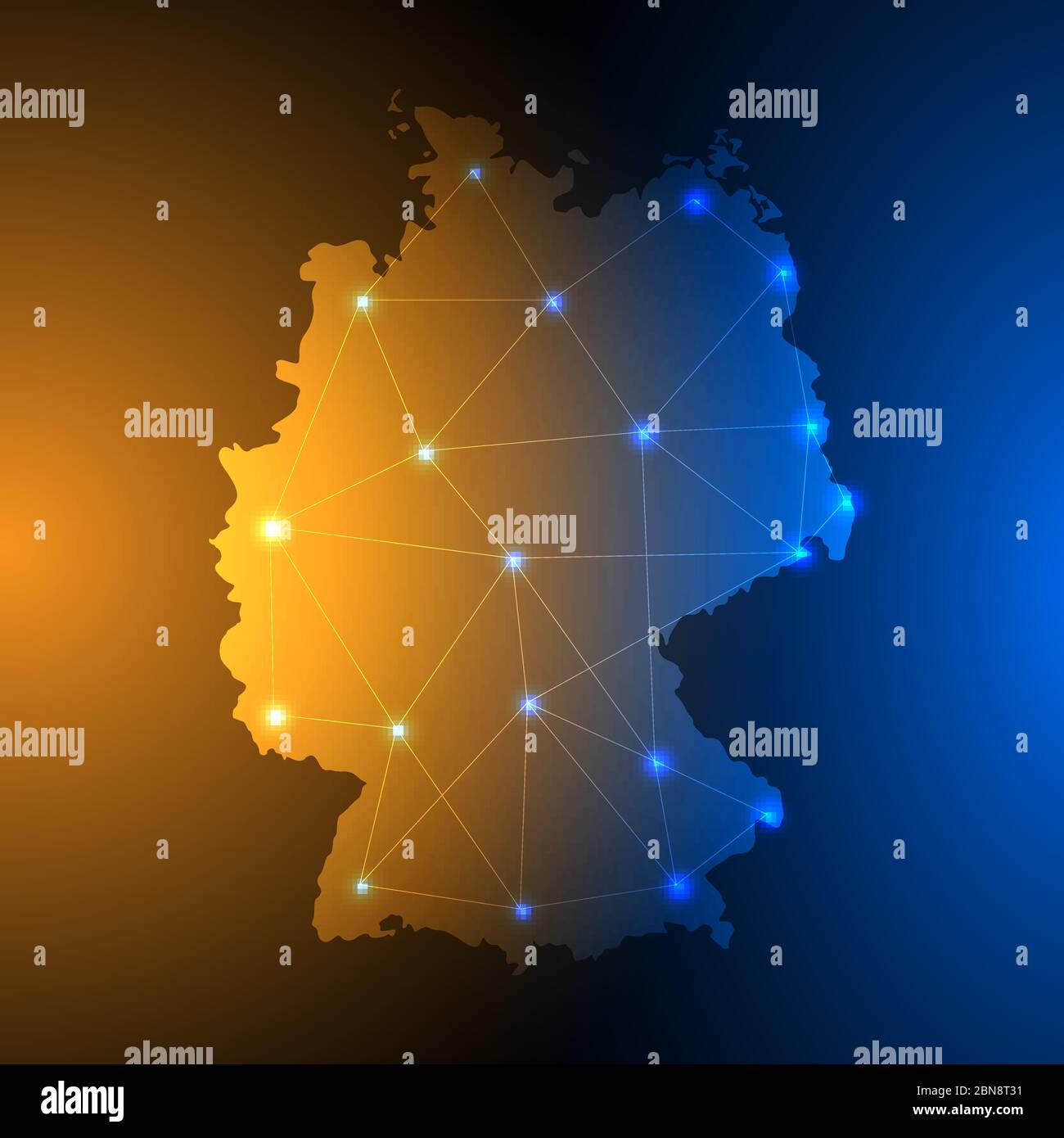 Simple blue Germany map technology background, vector, illustration ...