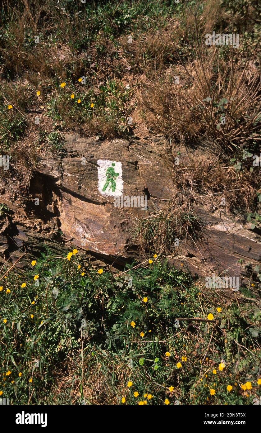 Hiking trail markings Stock Photo - Alamy