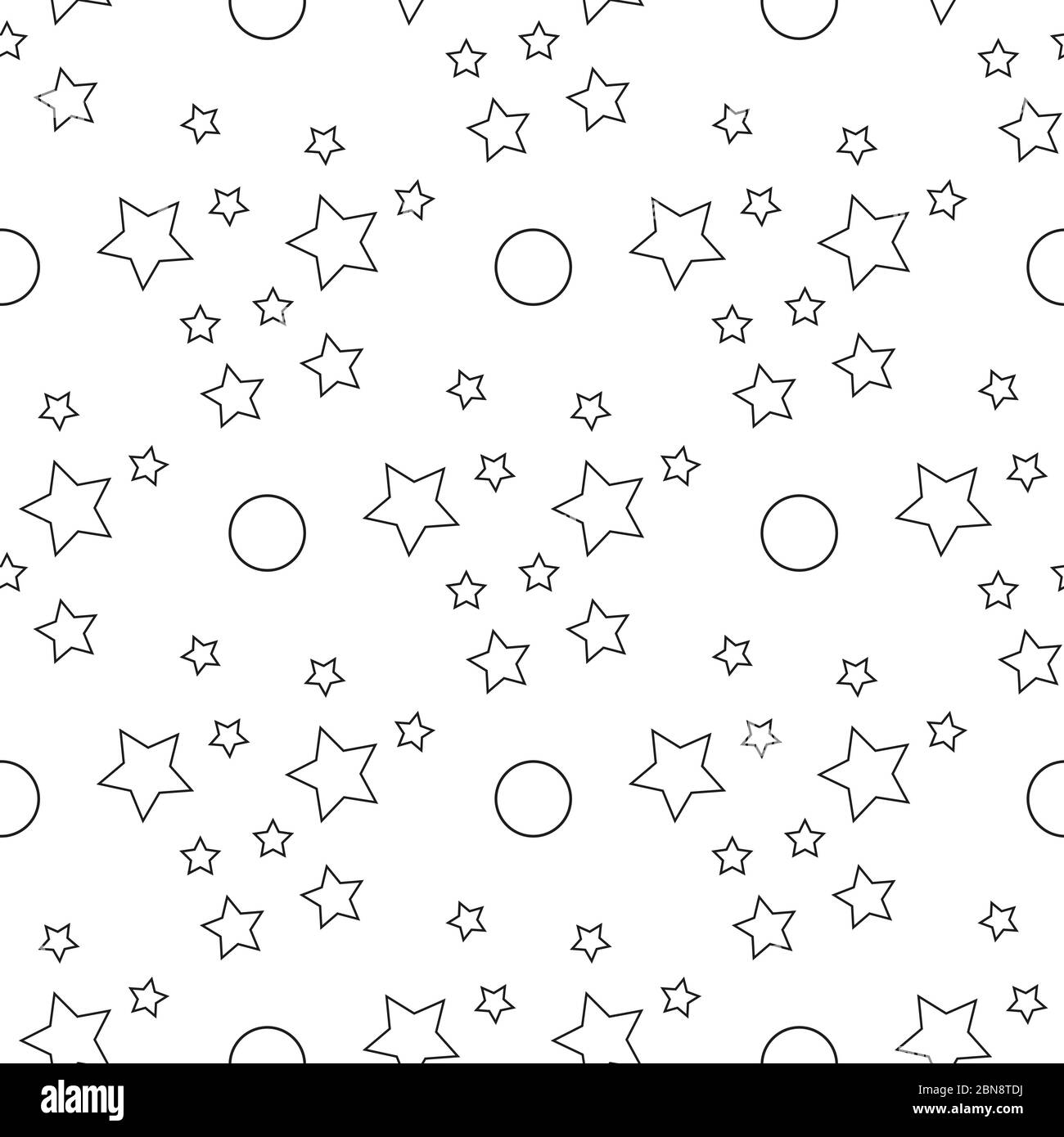 Abstract background - Seamless pattern of circles and stars for vector ...