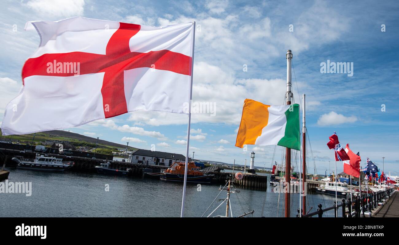 English Flag Flying St George UK Stock Photo - Alamy