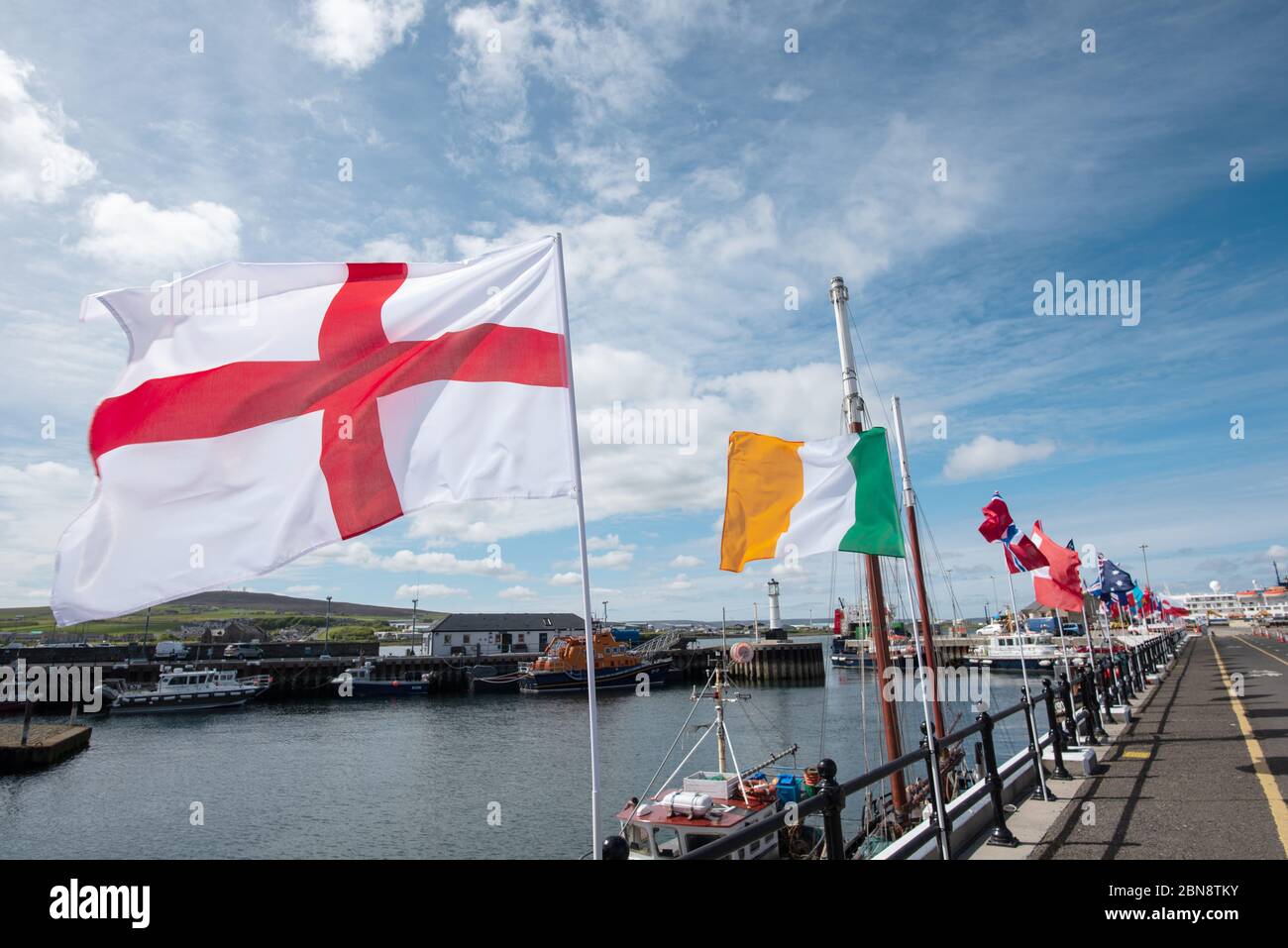 English Flag Flying St George UK Stock Photo - Alamy