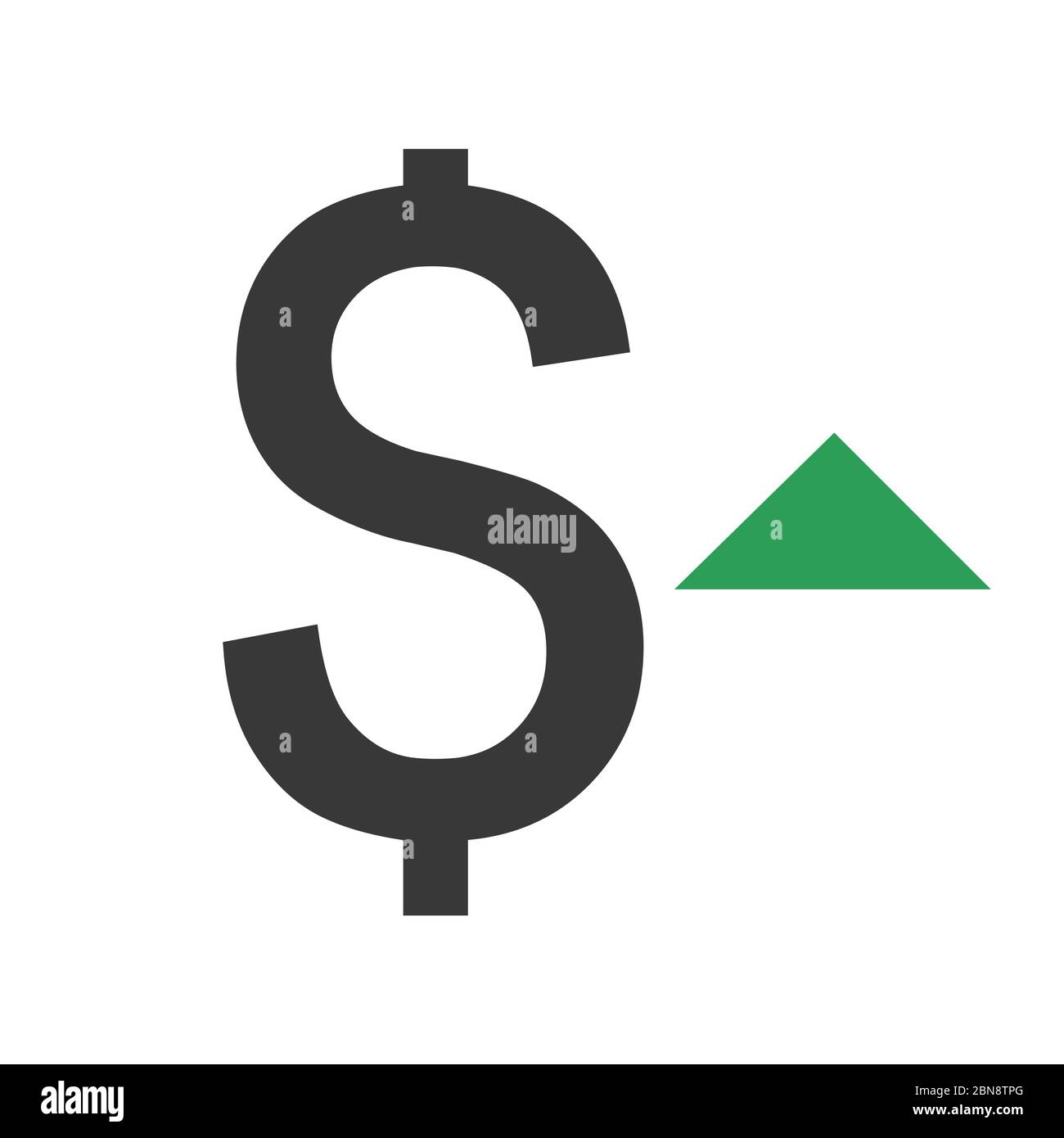 Dollar up icon. Money symbol with up stretching, rising prices. dollar ...