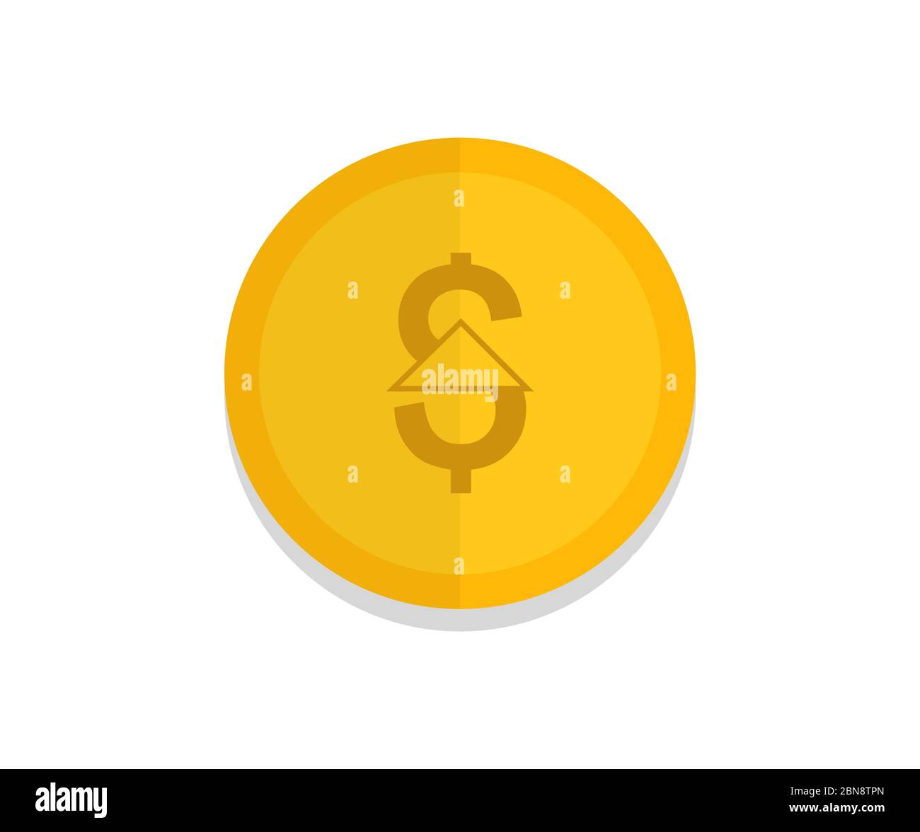 Dollar up icon. Money symbol with up stretching, rising prices. dollar ...