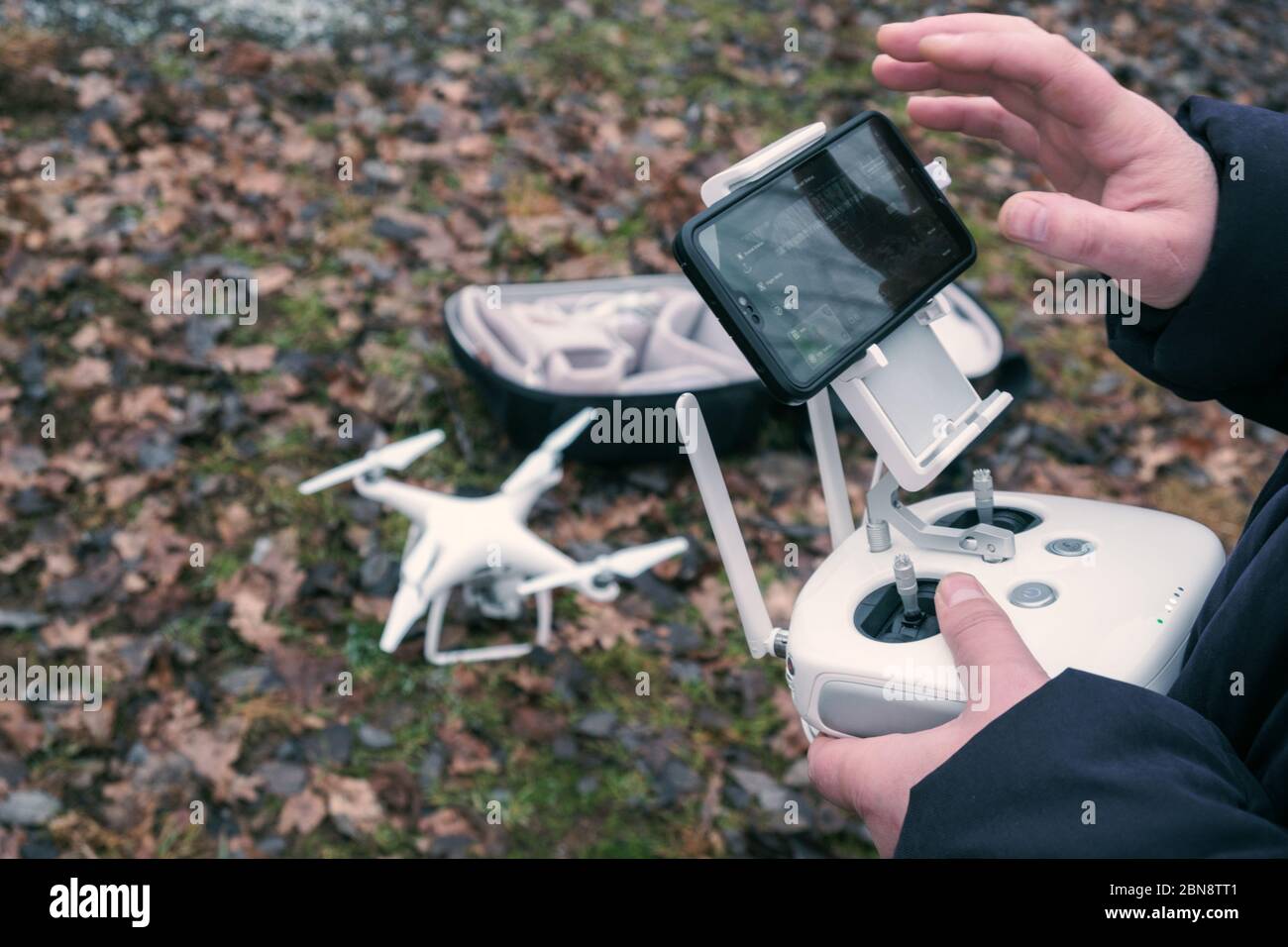 Drive a drone during a flight Stock Photo - Alamy