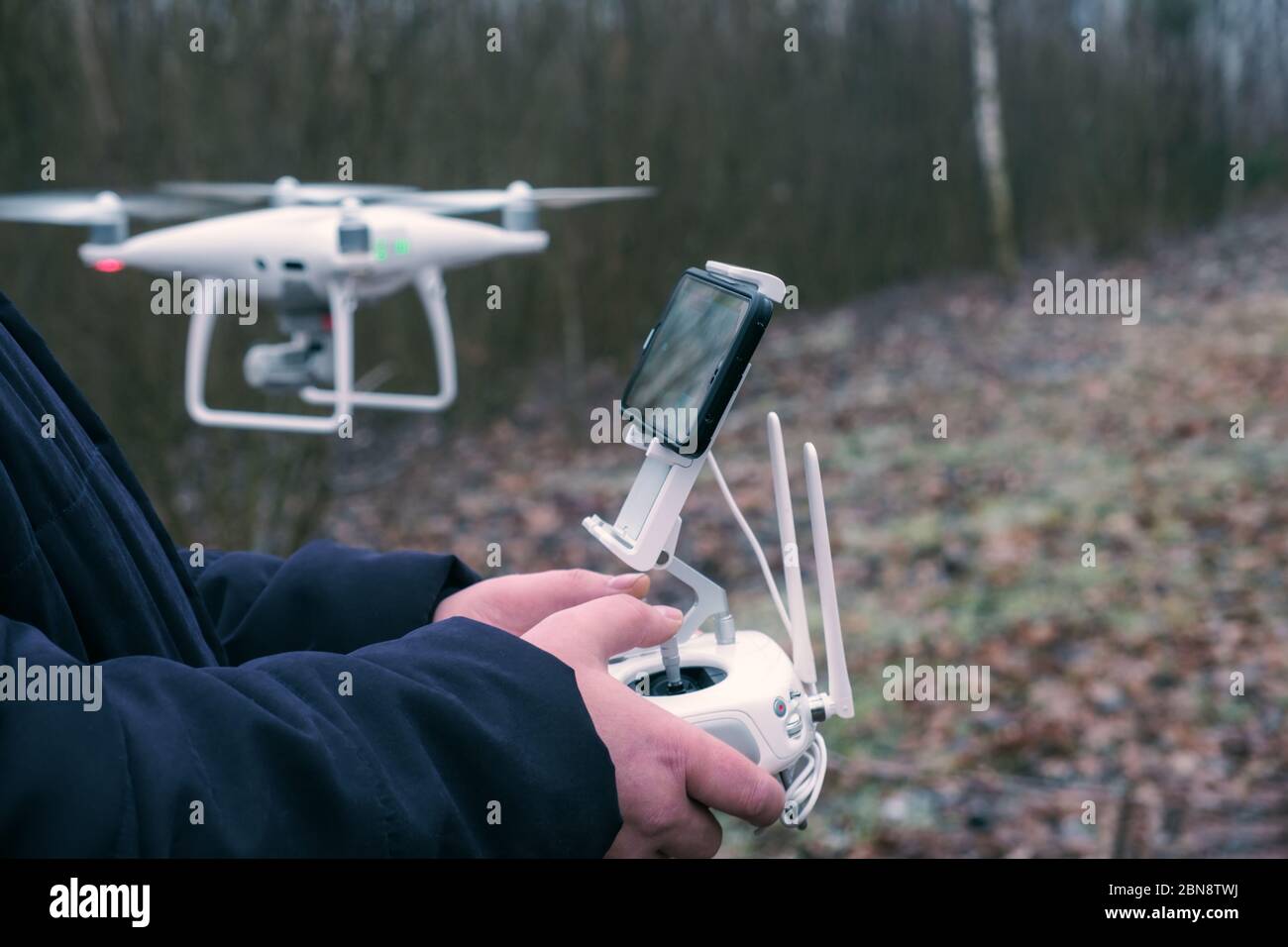 Drive a drone during a flight Stock Photo - Alamy