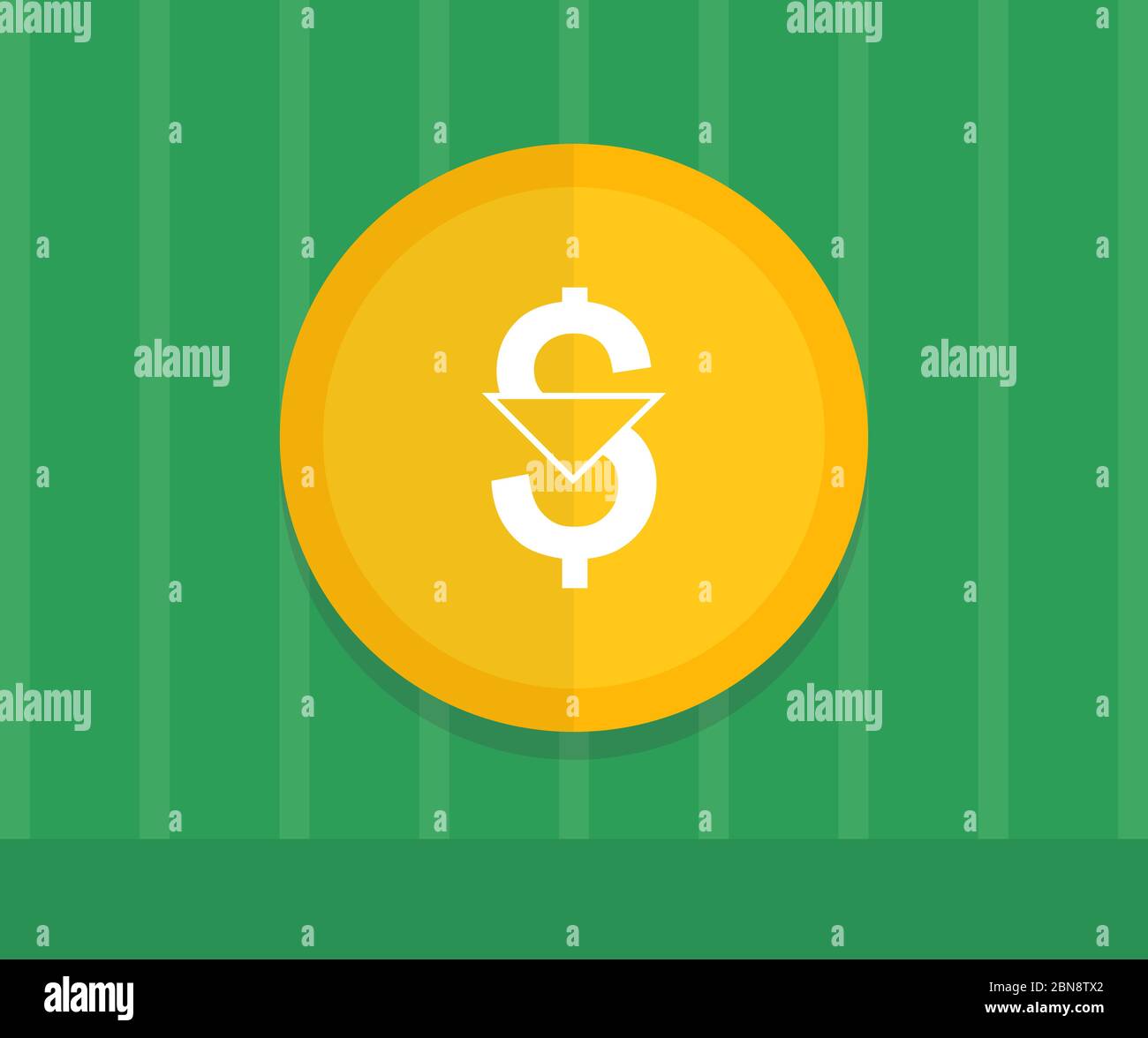 Dollar down icon. Cost reduction sign. Money symbol with arrow ...