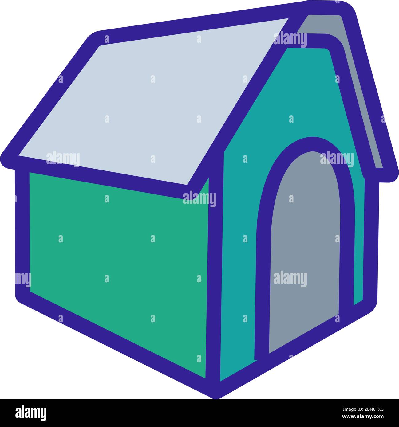 comfortable soft dog house with roof icon vector outline illustration ...