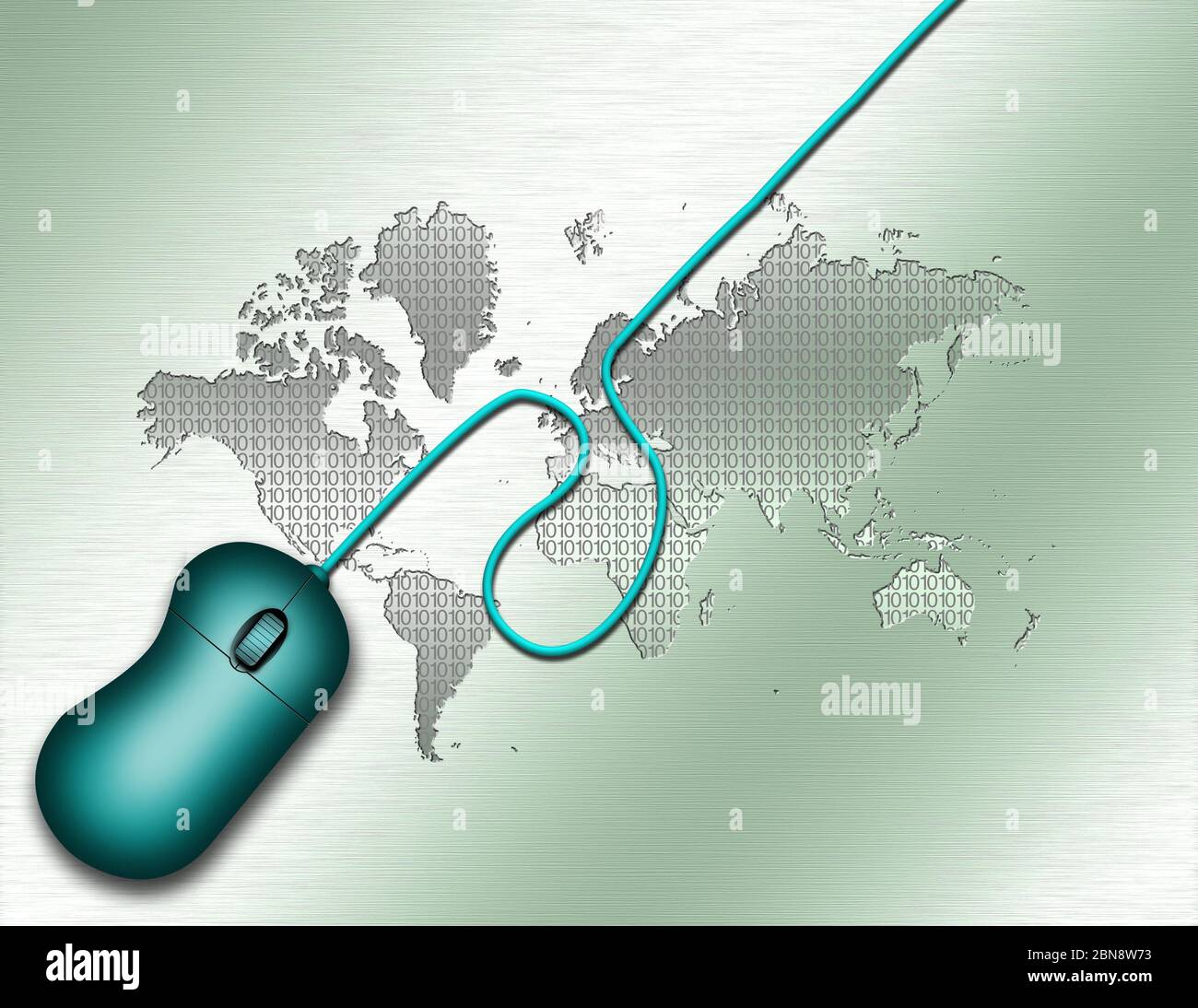 Computer mouse. World map background Stock Photo - Alamy