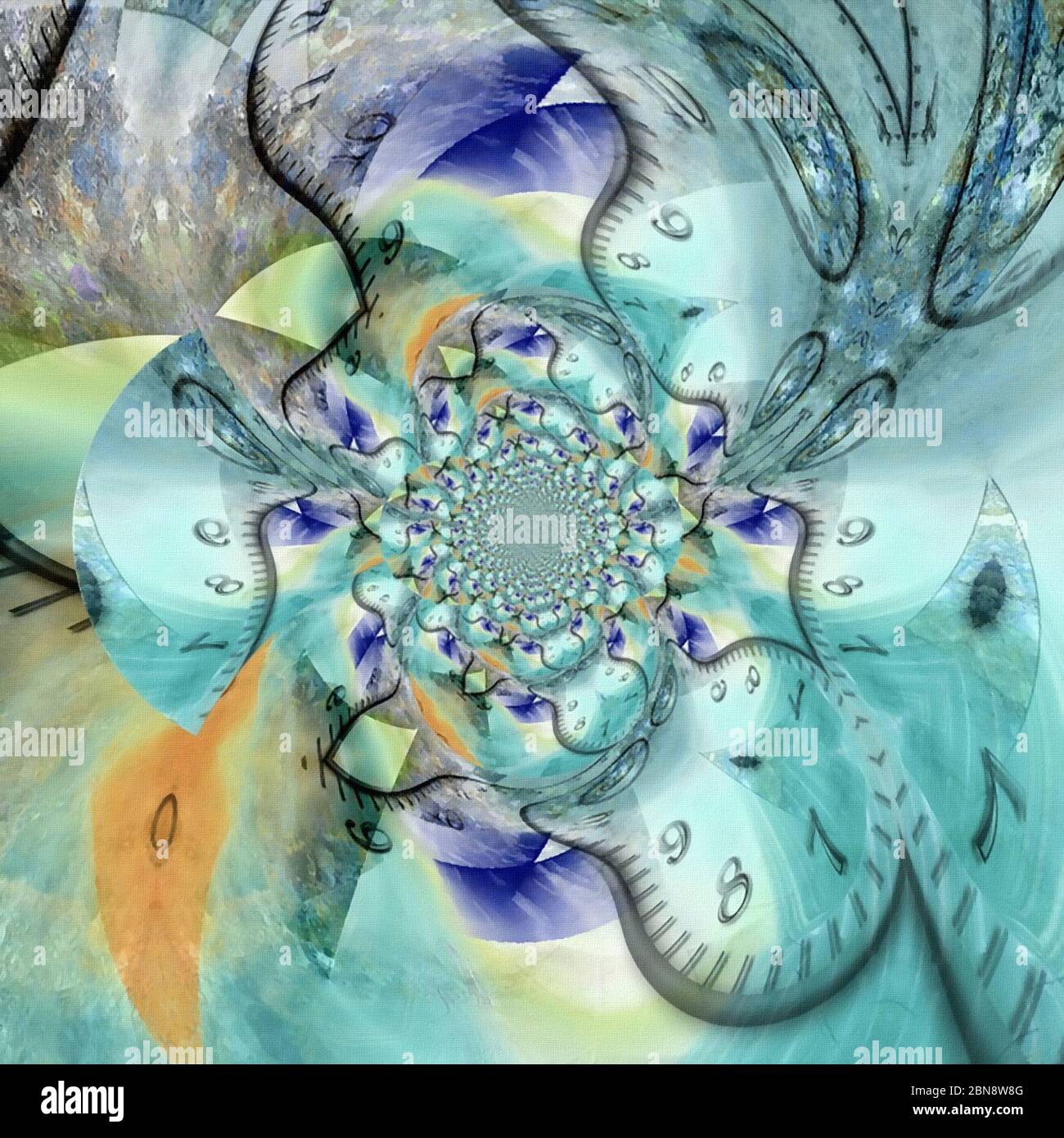 Abstract painting. Swirling pattern and time spirals Stock Photo - Alamy