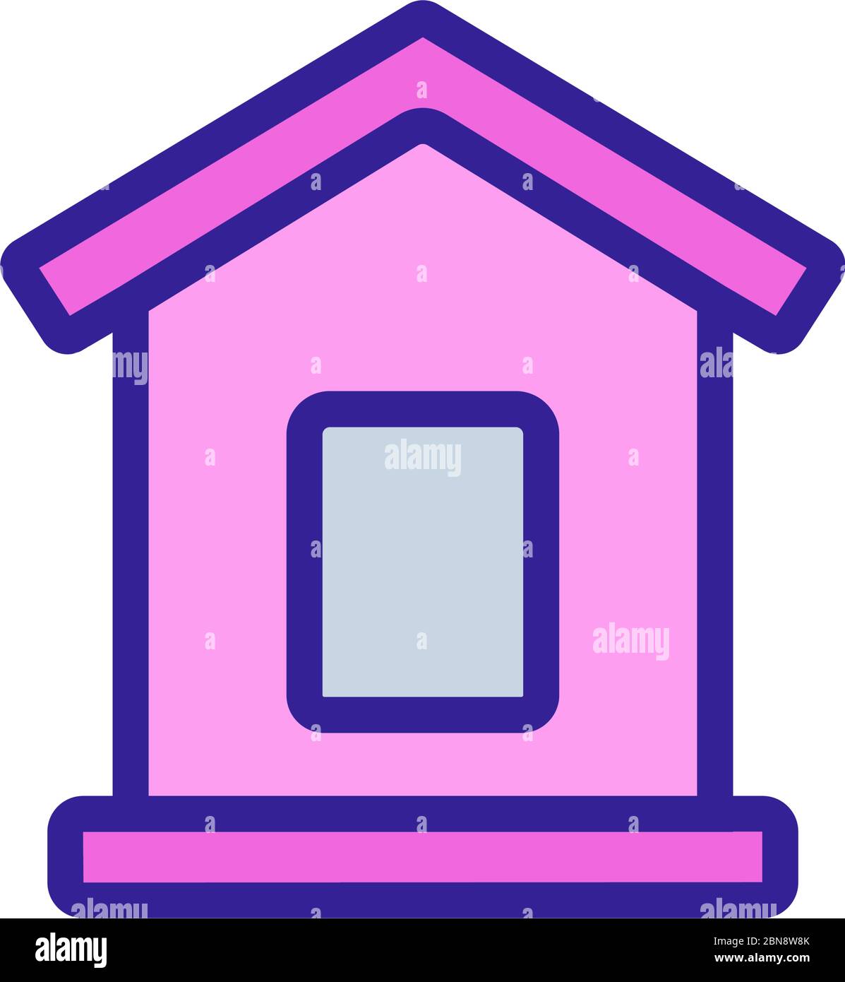 dog house with wooden roof icon vector outline illustration Stock ...