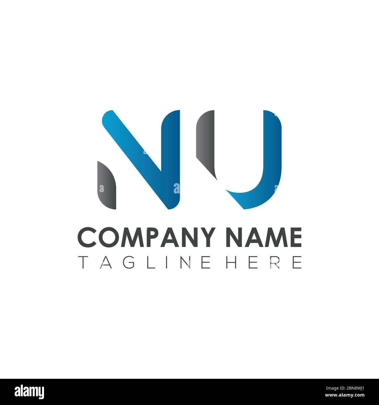 Initial Letter NU Logo Design Vector Template. Creative Abstract NU ...