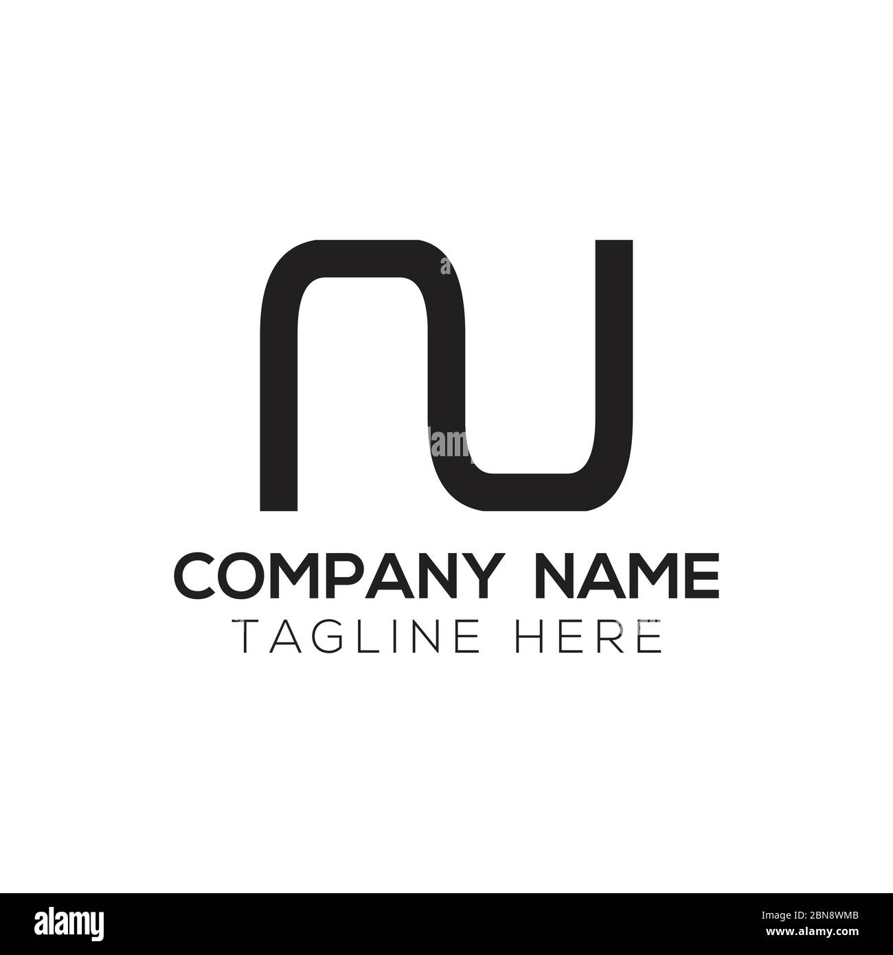 Initial Letter NU Logo Design Vector Template. Creative Abstract NU ...
