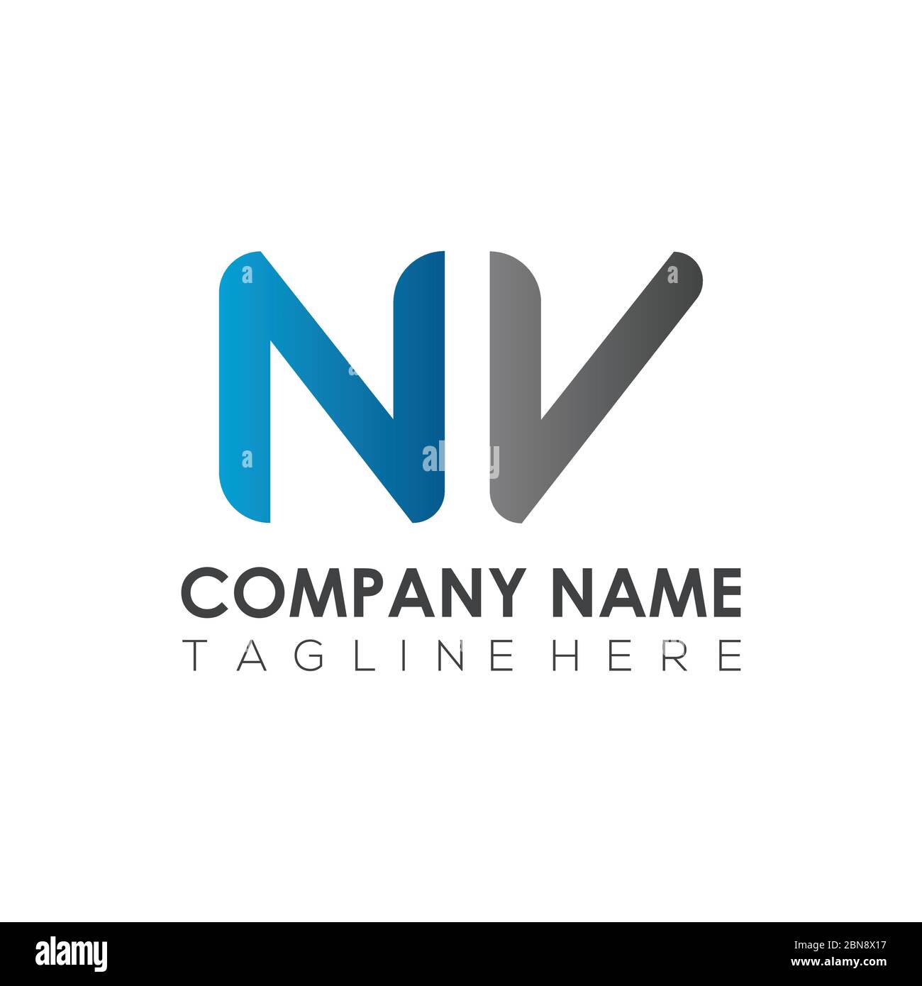 Initial Letter NV Logo Design Vector Template. Creative Abstract NV ...