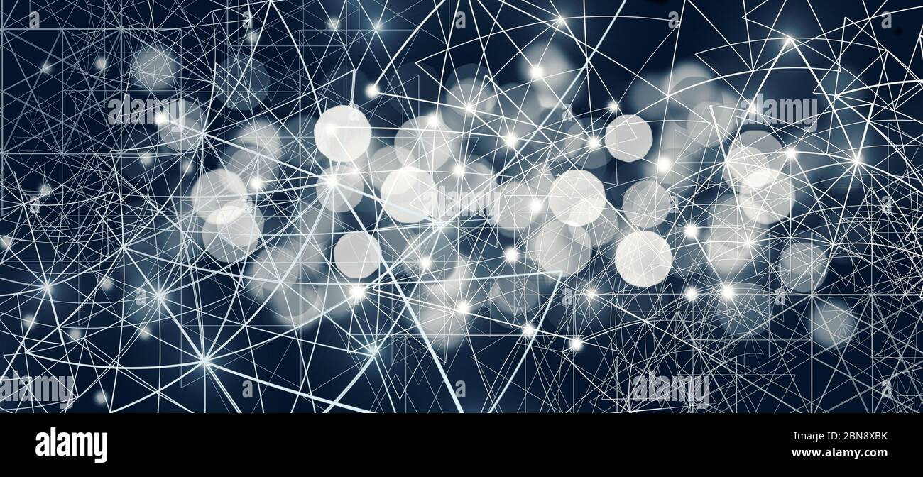 Abstract 3d Rendering Illustration of a Connected Digital Network ...