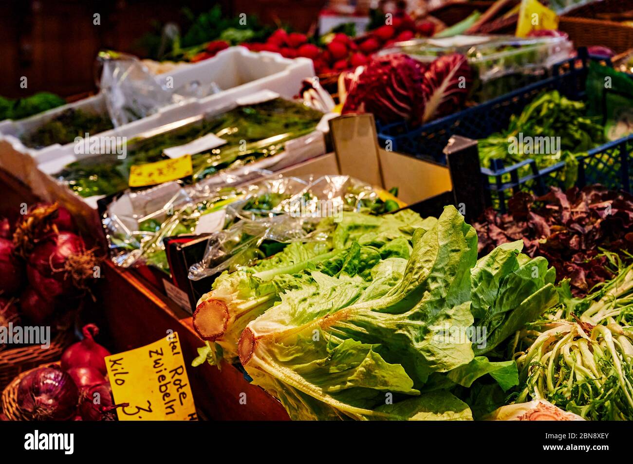 A market stall with various colorful varieties of vegetables Stock ...