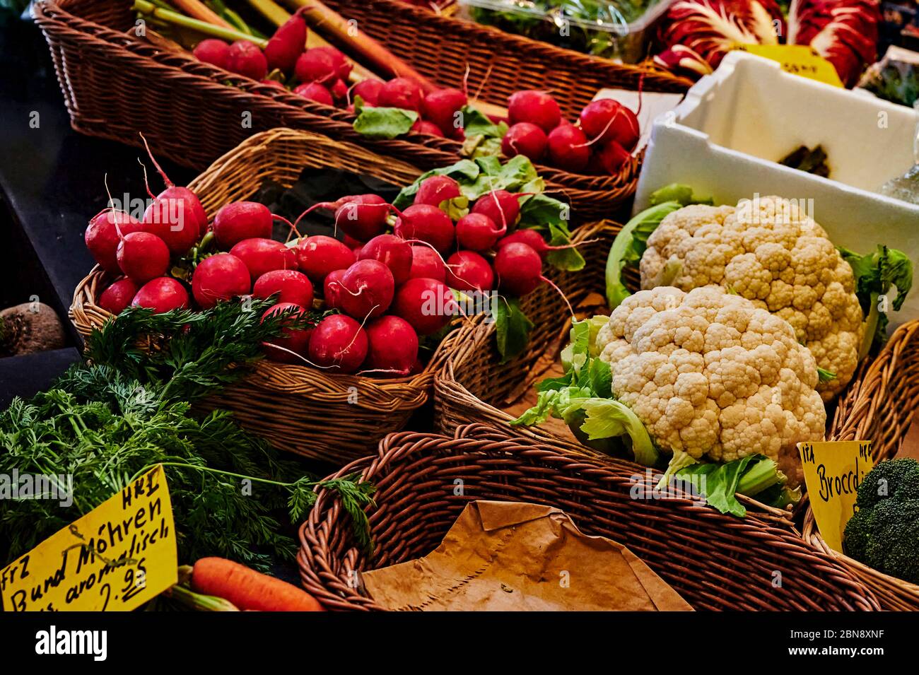 A market stall with various colorful varieties of vegetables Stock ...