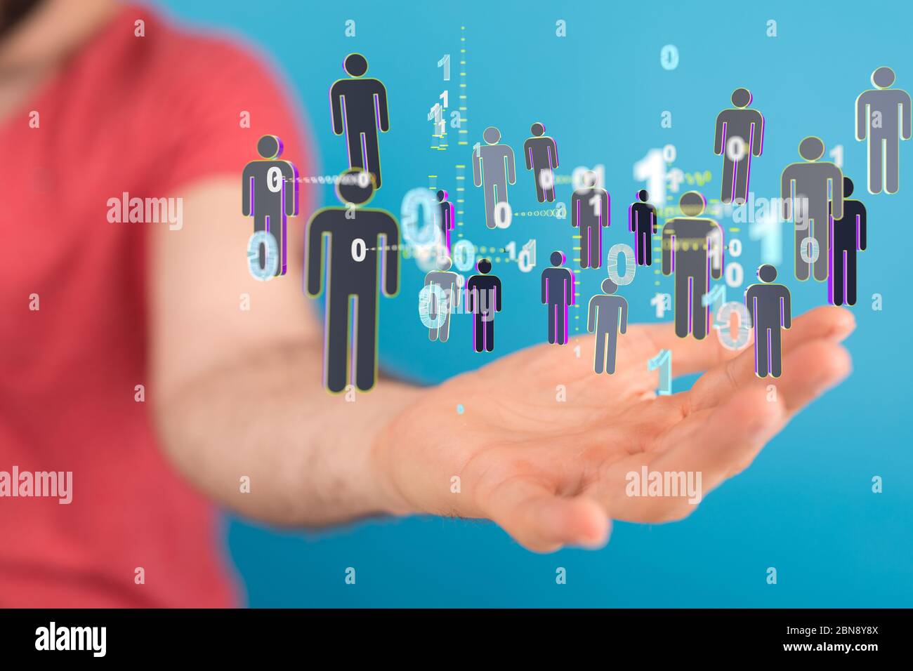 A connected symbols for digital, interactive and global communication ...